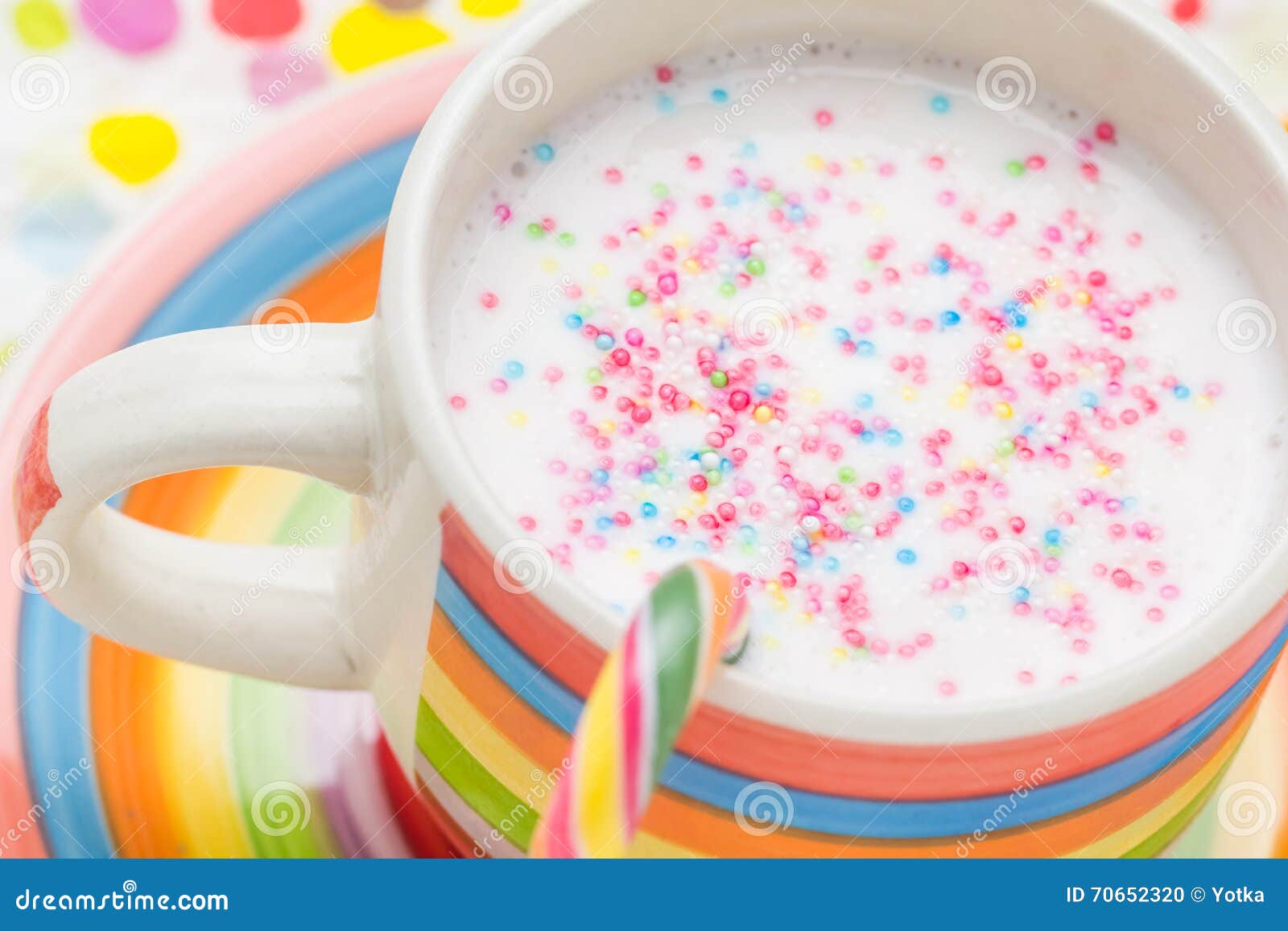 Spring Drink Vanilla Milkshake Sprinkles Stock Photo - Image of cooked ...