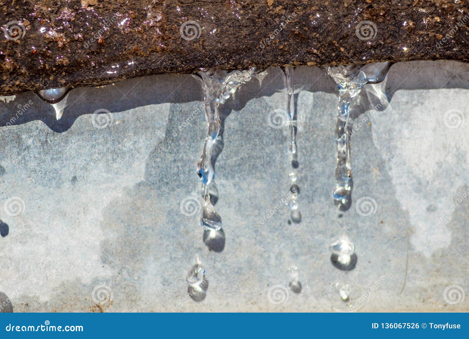 Spring Drops on the Street in a Large Macro Stock Photo - Image of ...