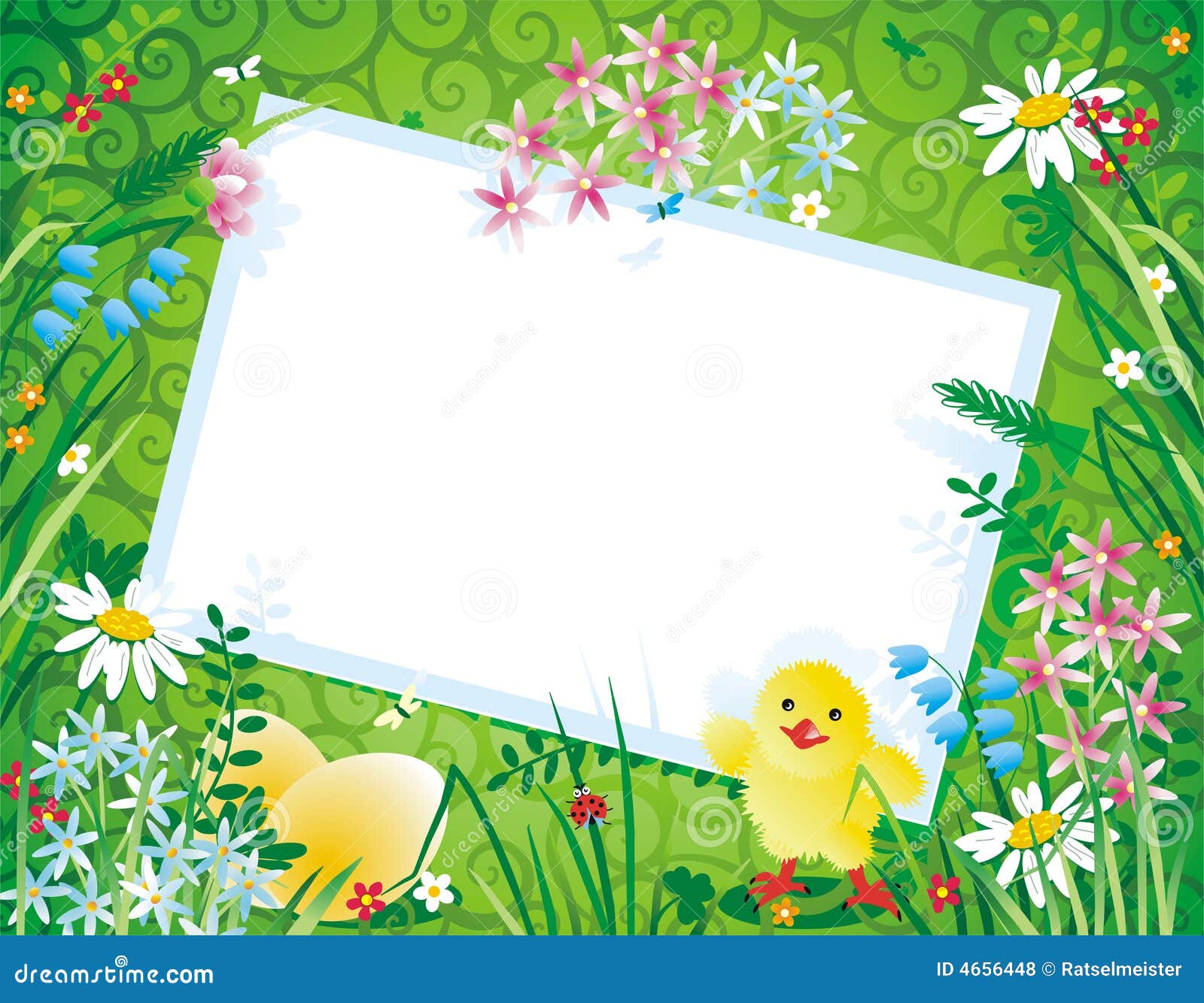 Spring or Easter Background Stock Vector - Illustration of green, eggs ...