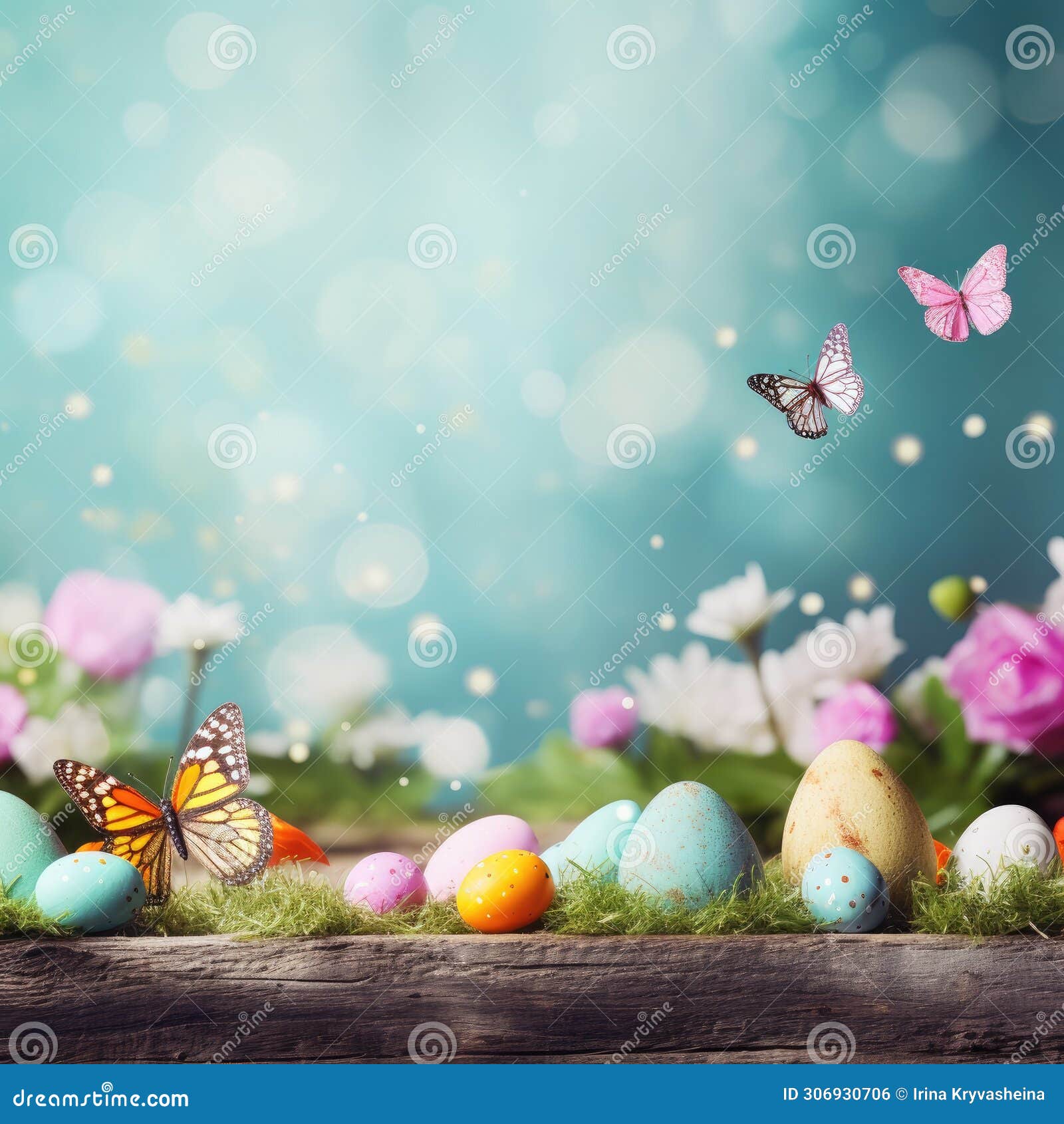 Spring Easter Background with Copy Space Stock Photo - Image of bright ...