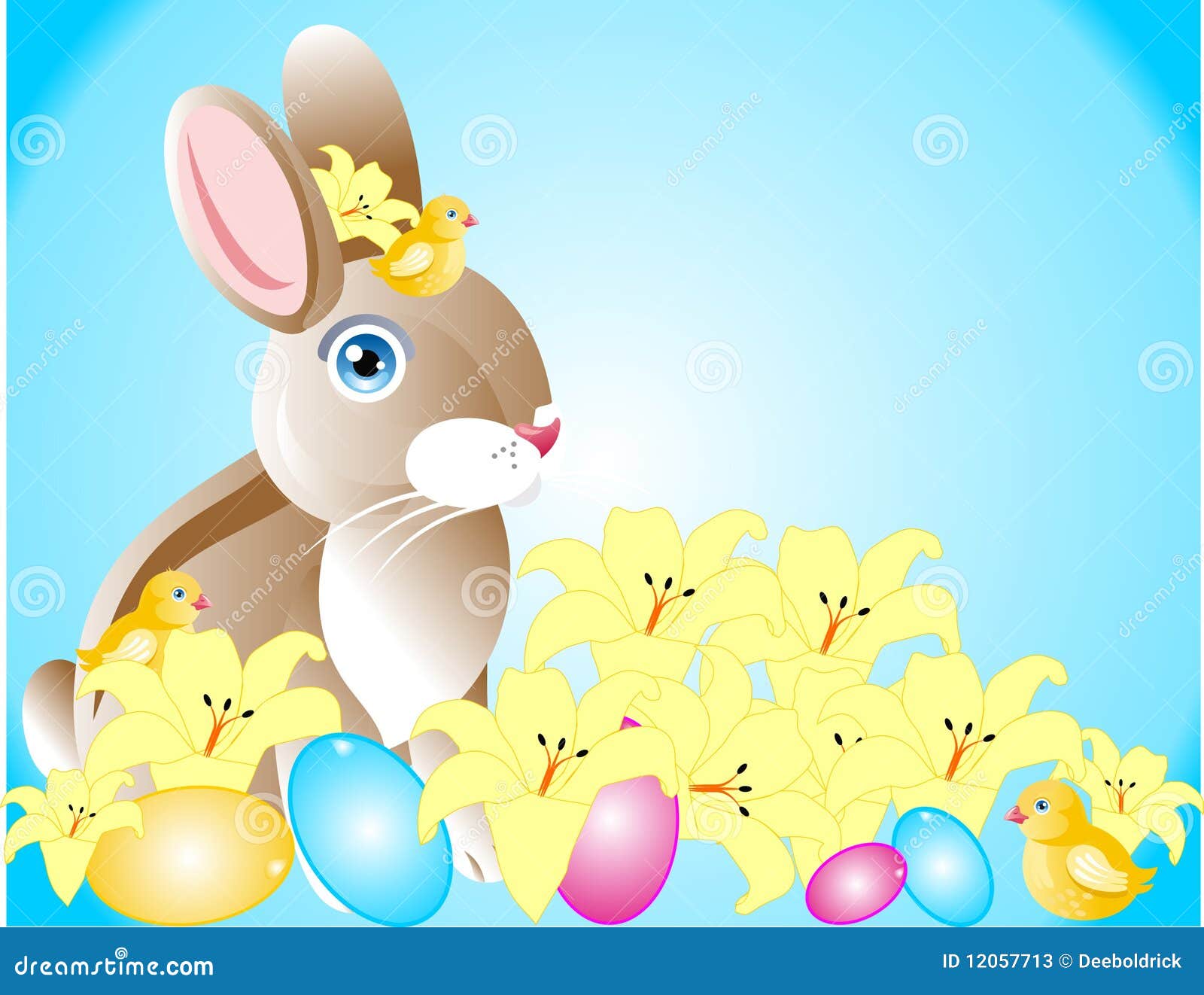 Spring Easter Bunny and Chicks.. Stock Vector - Illustration of babies ...