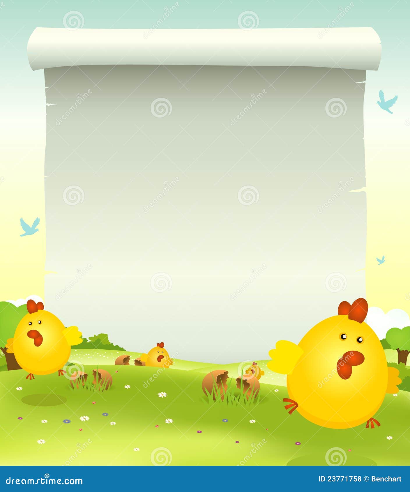 Spring Easter Chicken Background Stock Illustrations – 30,613 Spring ...