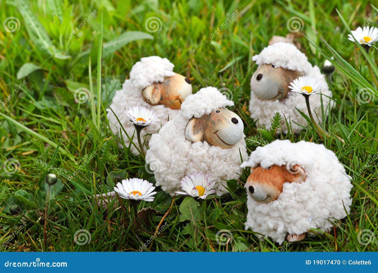Spring- or Easter Decoration - Sheep in Grass Stock Photo - Image of ...