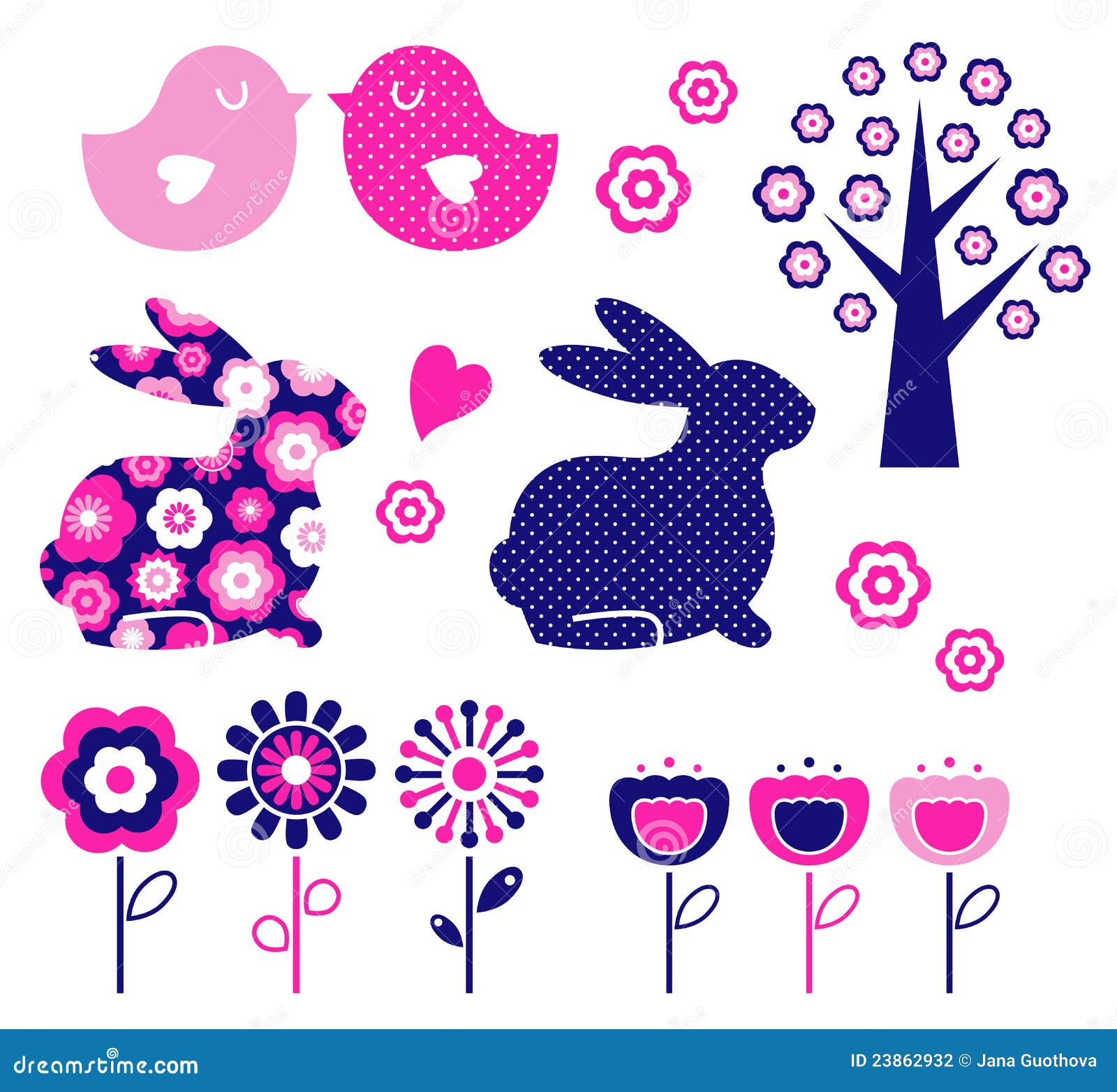 Spring and Easter Design Elements Set ( Vector ) Stock Vector ...