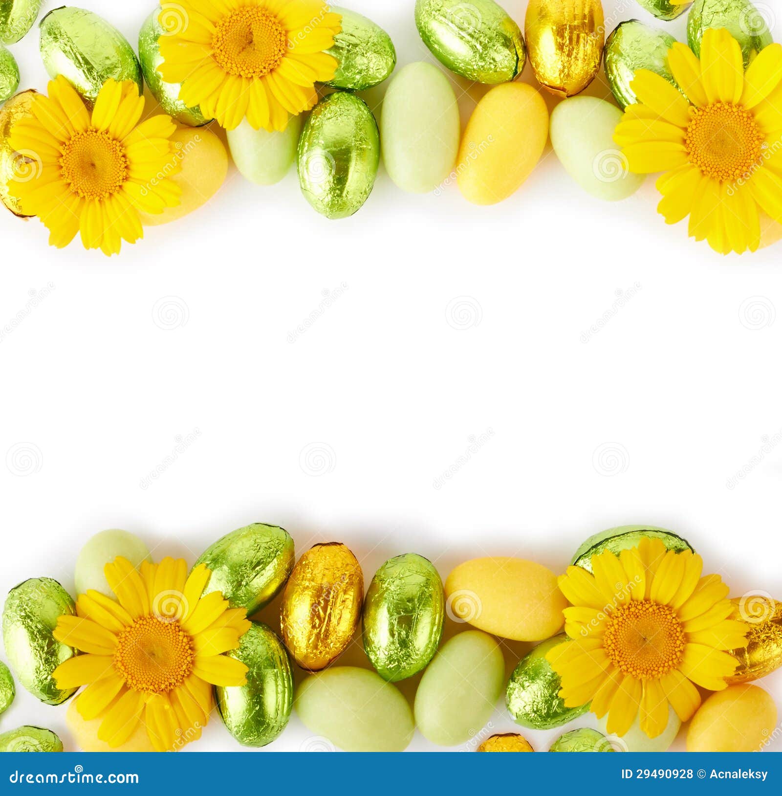 Spring Easter Eggs Background Stock Photo - Image of chamomiles, white ...