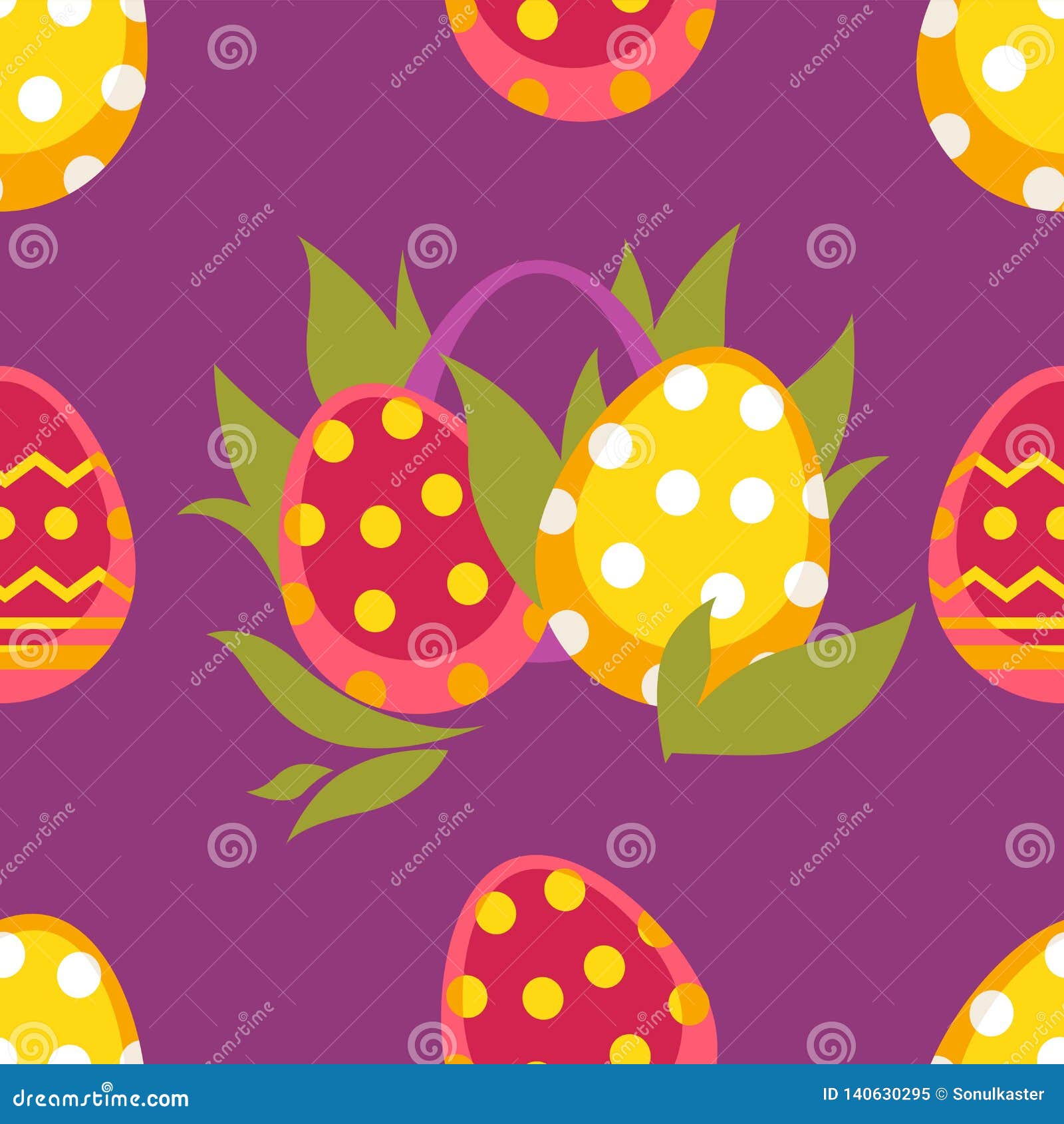 Spring Easter Vector Seamless Pattern with Colorful Stock Vector ...