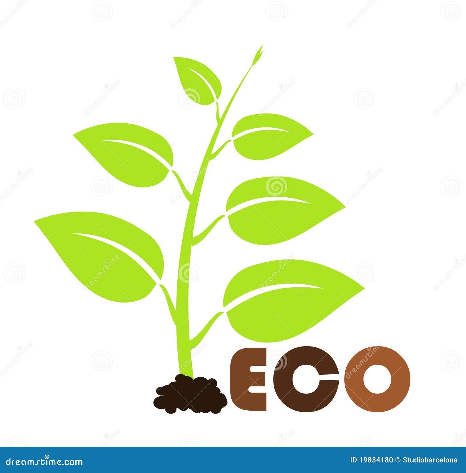 Spring eco plant stock vector. Illustration of green - 19834180