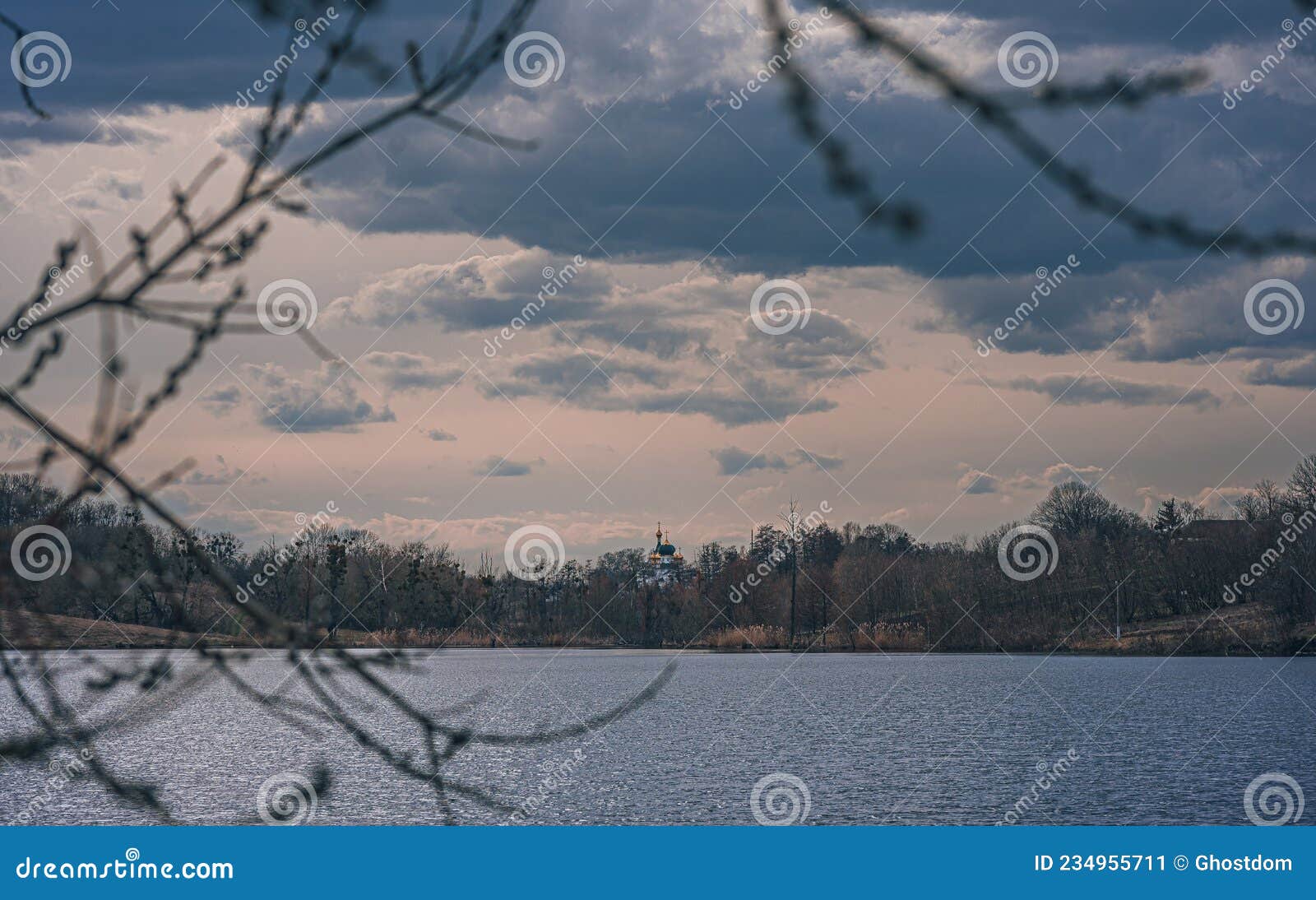 Spring evening landscape stock image. Image of landscape - 234955711
