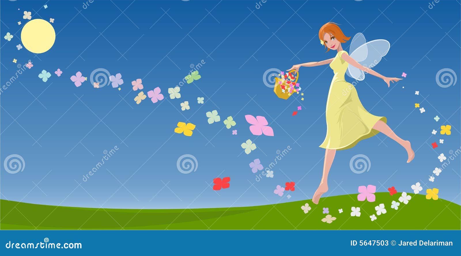 Spring Fairy Nymph stock vector. Illustration of grass - 5647503