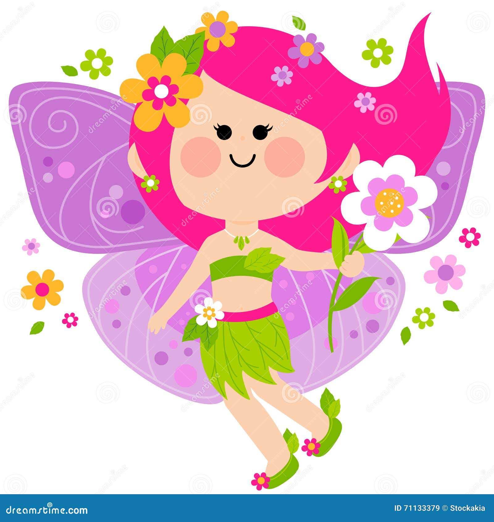 Beautiful Spring Season Fairy. Vector Illustration Stock Vector ...