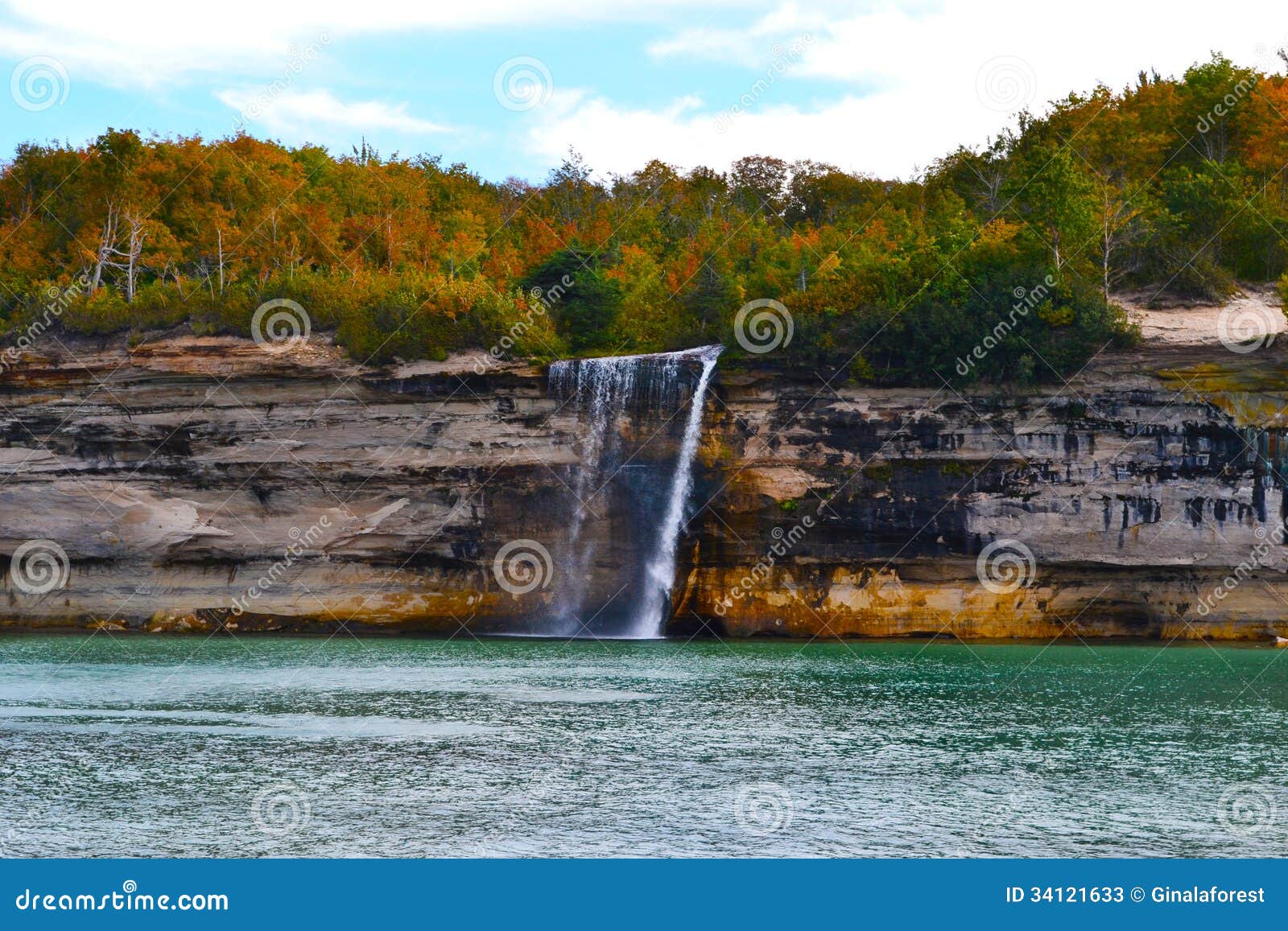 Spring Falls stock image. Image of superior, leaves, lake - 34121633