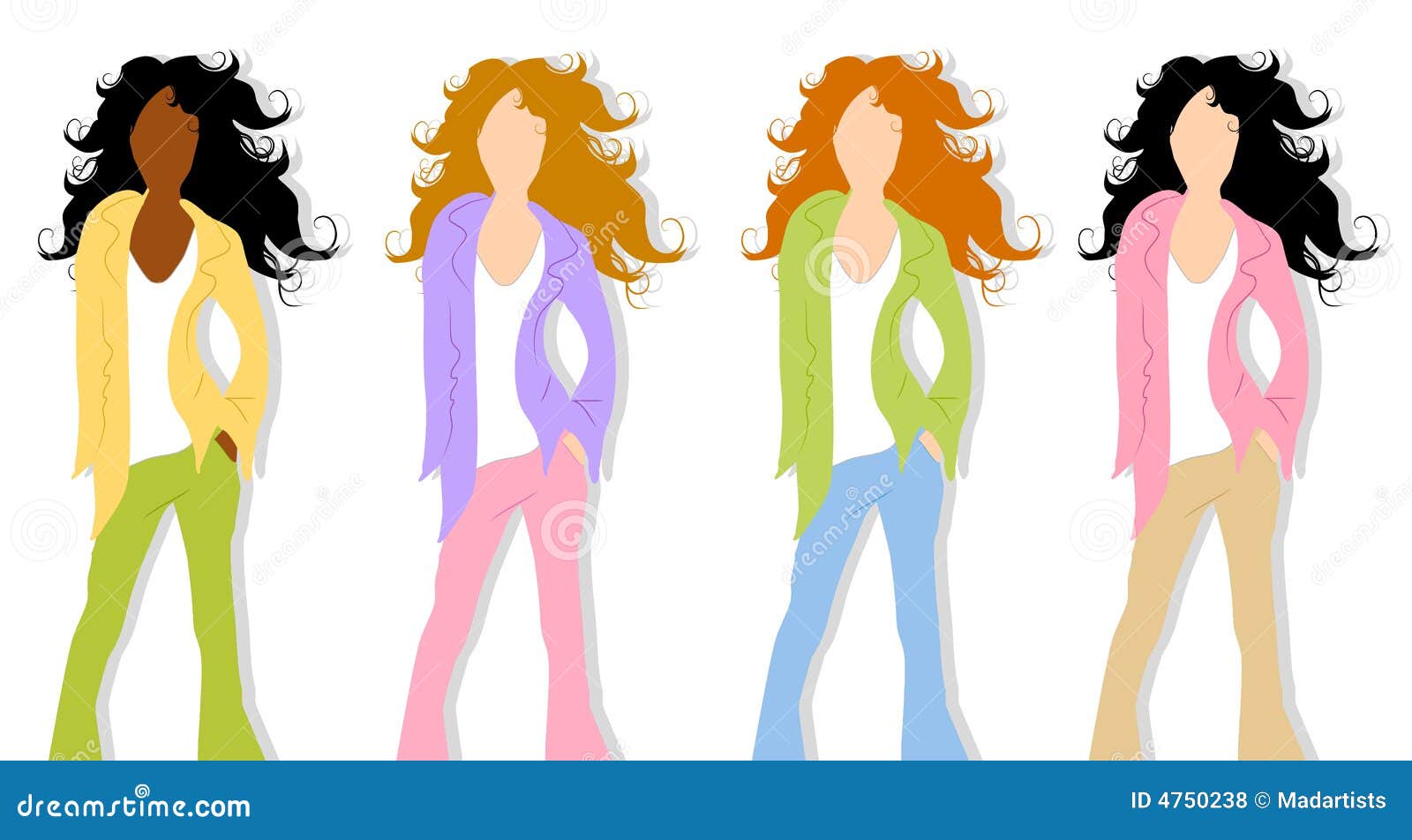 Spring Fashion Models 3 stock illustration. Illustration of brown - 4750238