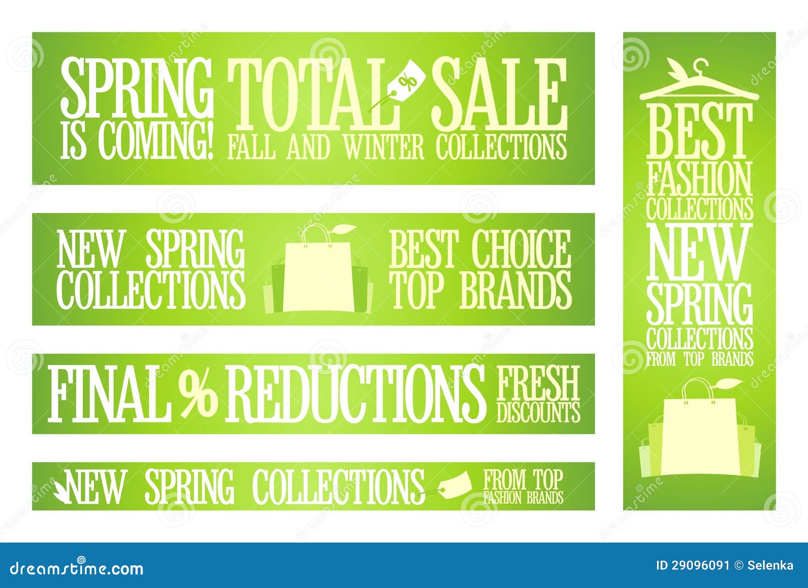 Spring Fashion Sale Banners. Stock Vector - Illustration of bargain ...
