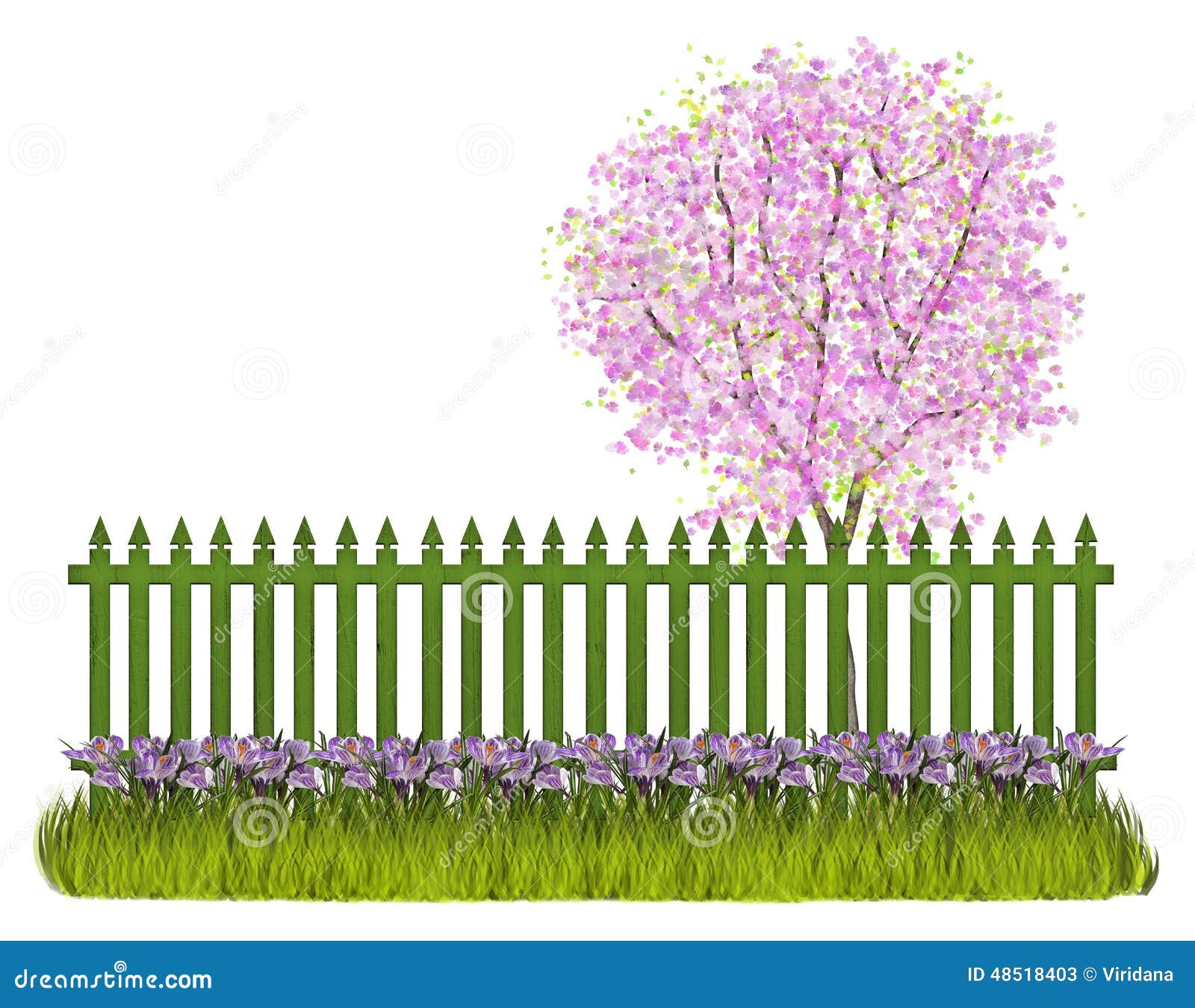 Spring fence stock illustration. Illustration of spring - 48518403