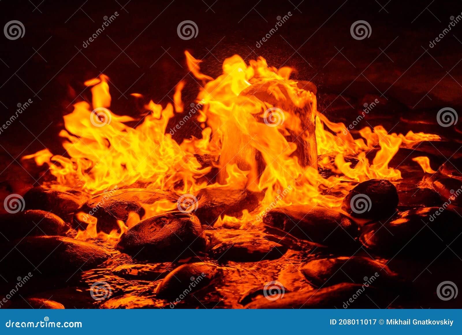 Spring of Fire Water. Burning Methane in Water Stock Image - Image of ...