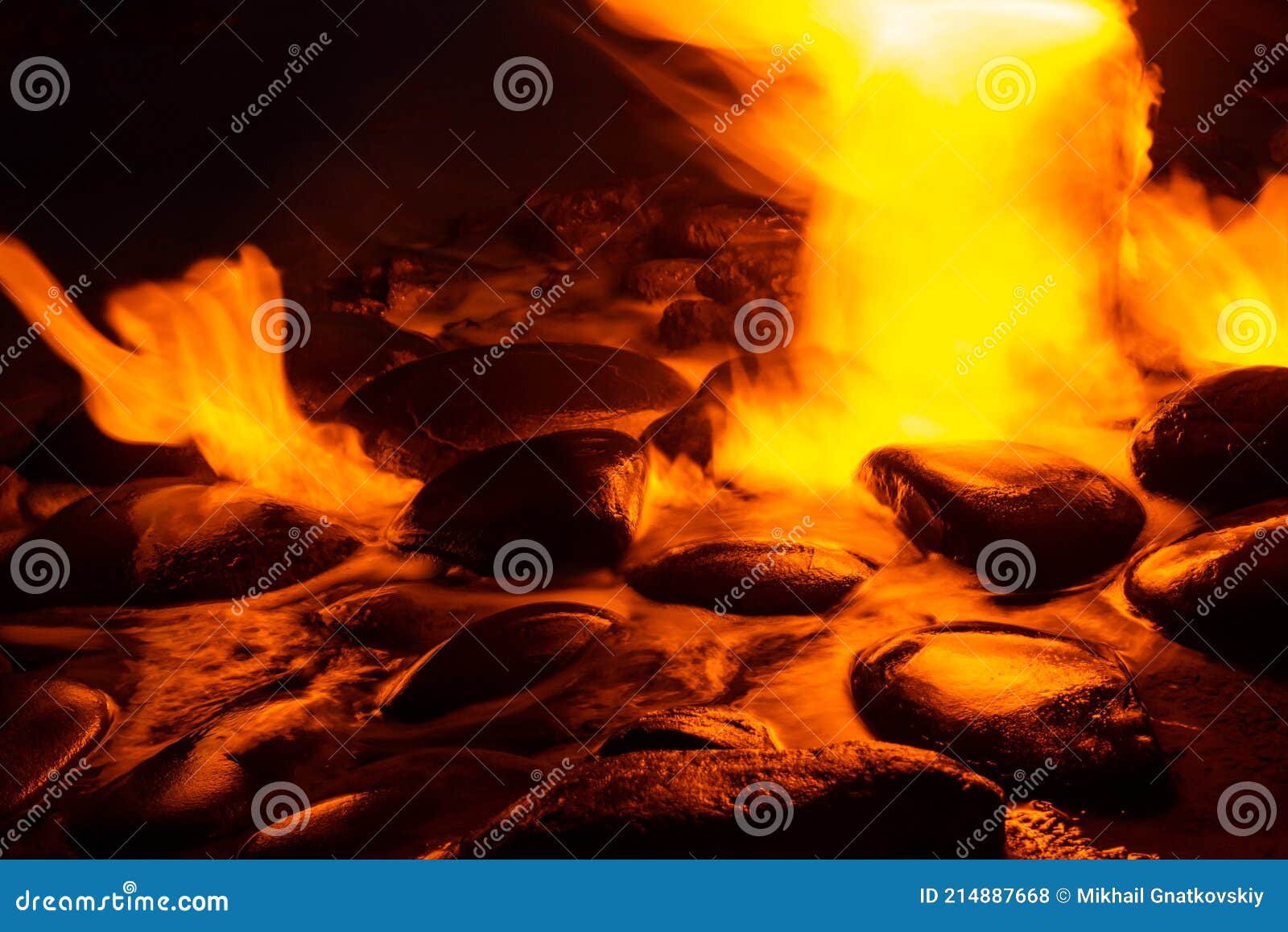 Spring of Fire Water. Burning Methane in Water Stock Photo - Image of ...