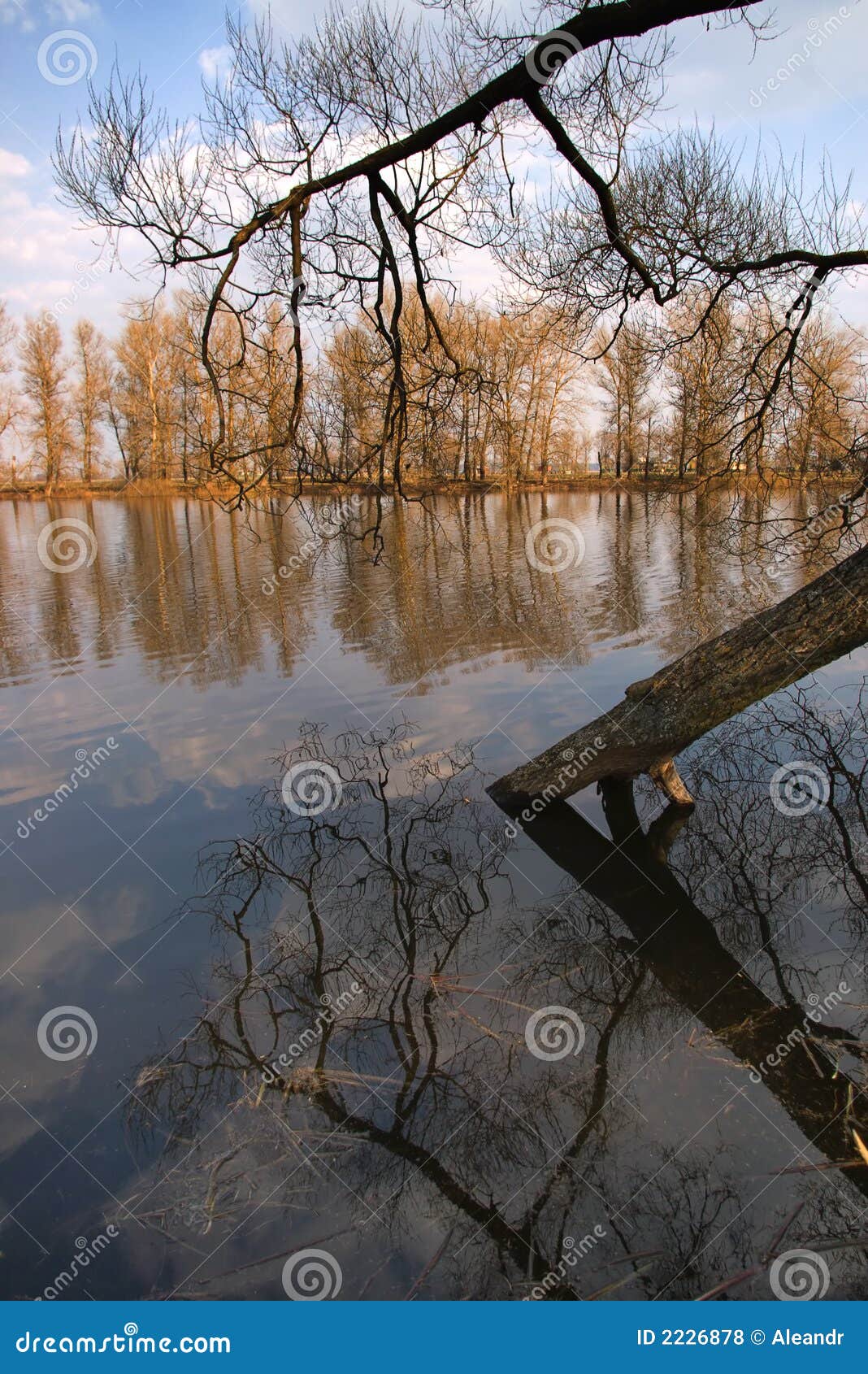 Spring flood stock photo. Image of azure, skyline, stream - 2226878