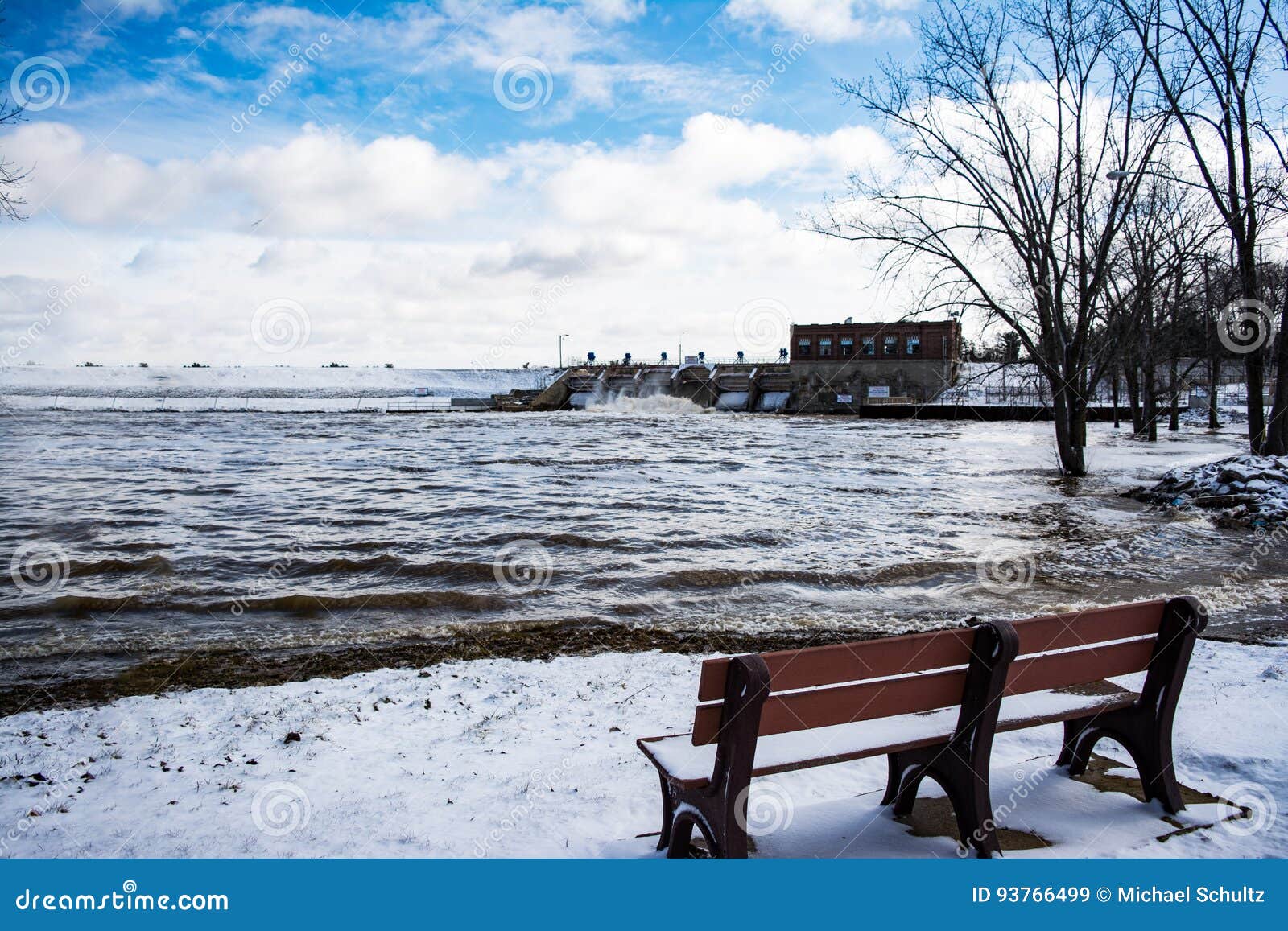 Spring flood stock image. Image of spray, hydro, seating - 93766499