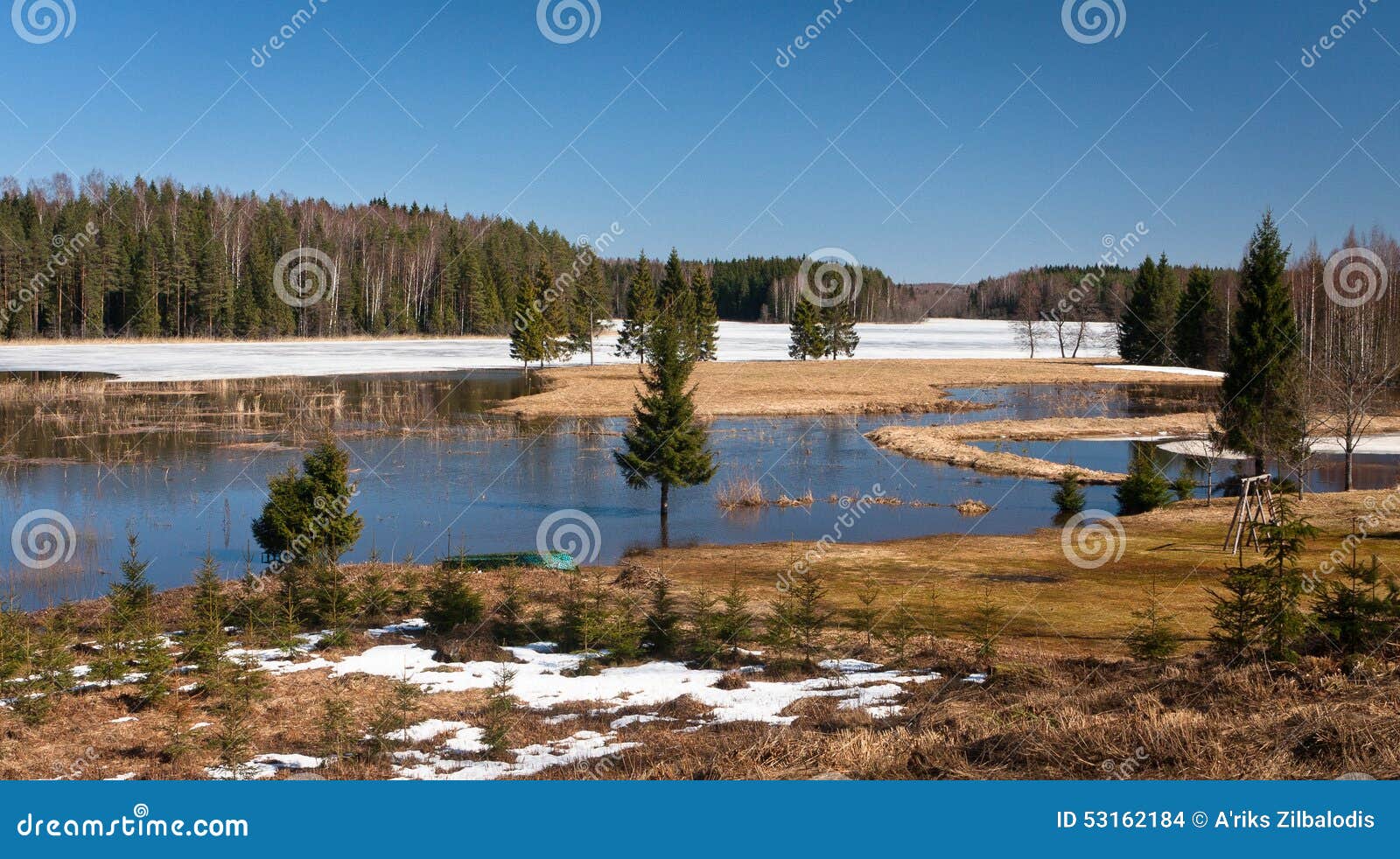 Spring flooding stock photo. Image of deep, flooding - 53162184