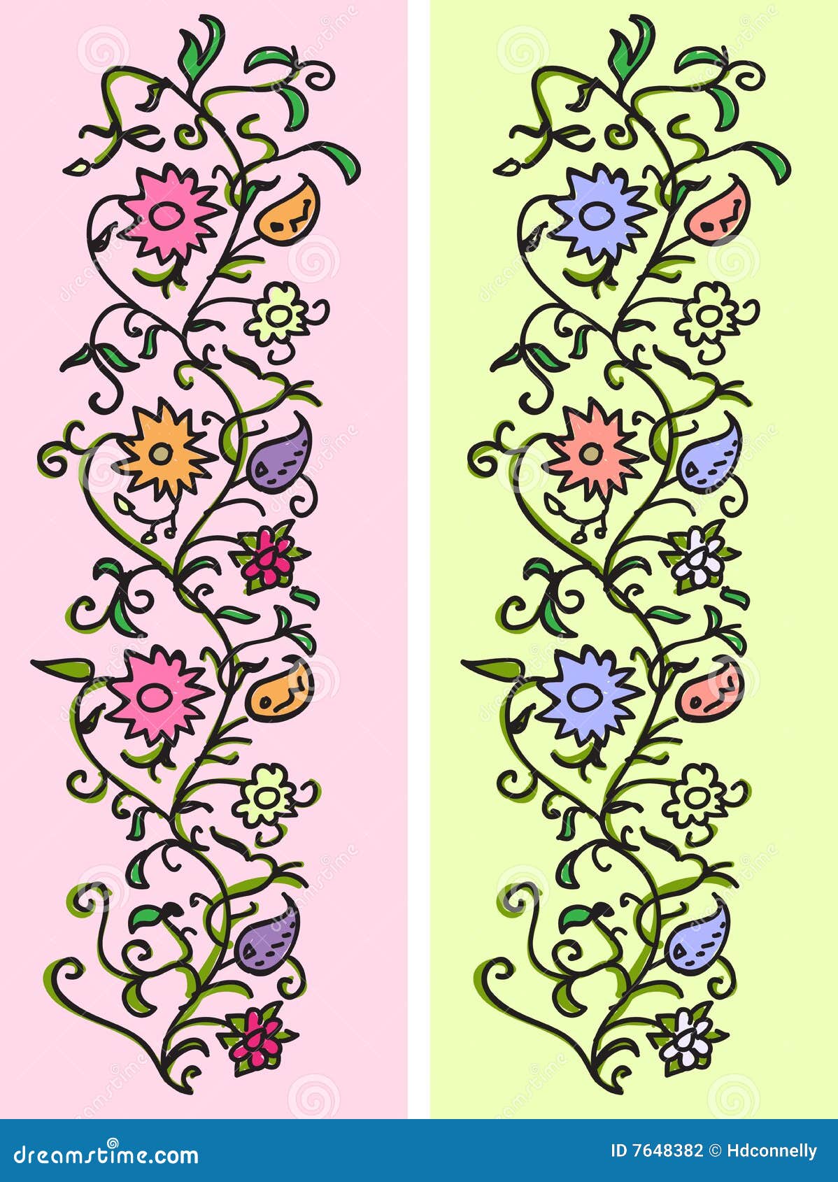 Spring floral border stock vector. Illustration of green - 7648382