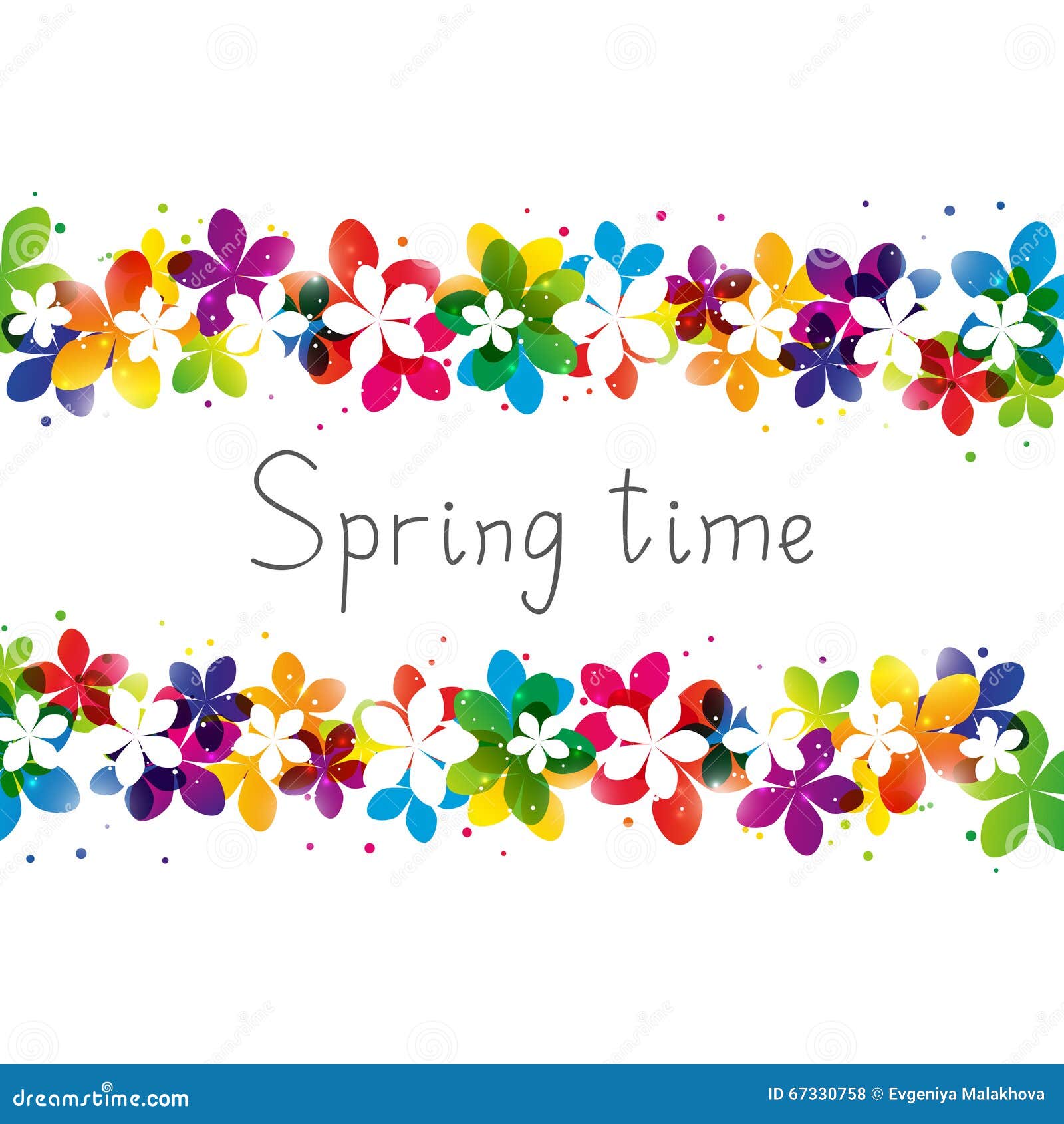 Spring floral border stock vector. Illustration of cute - 67330758