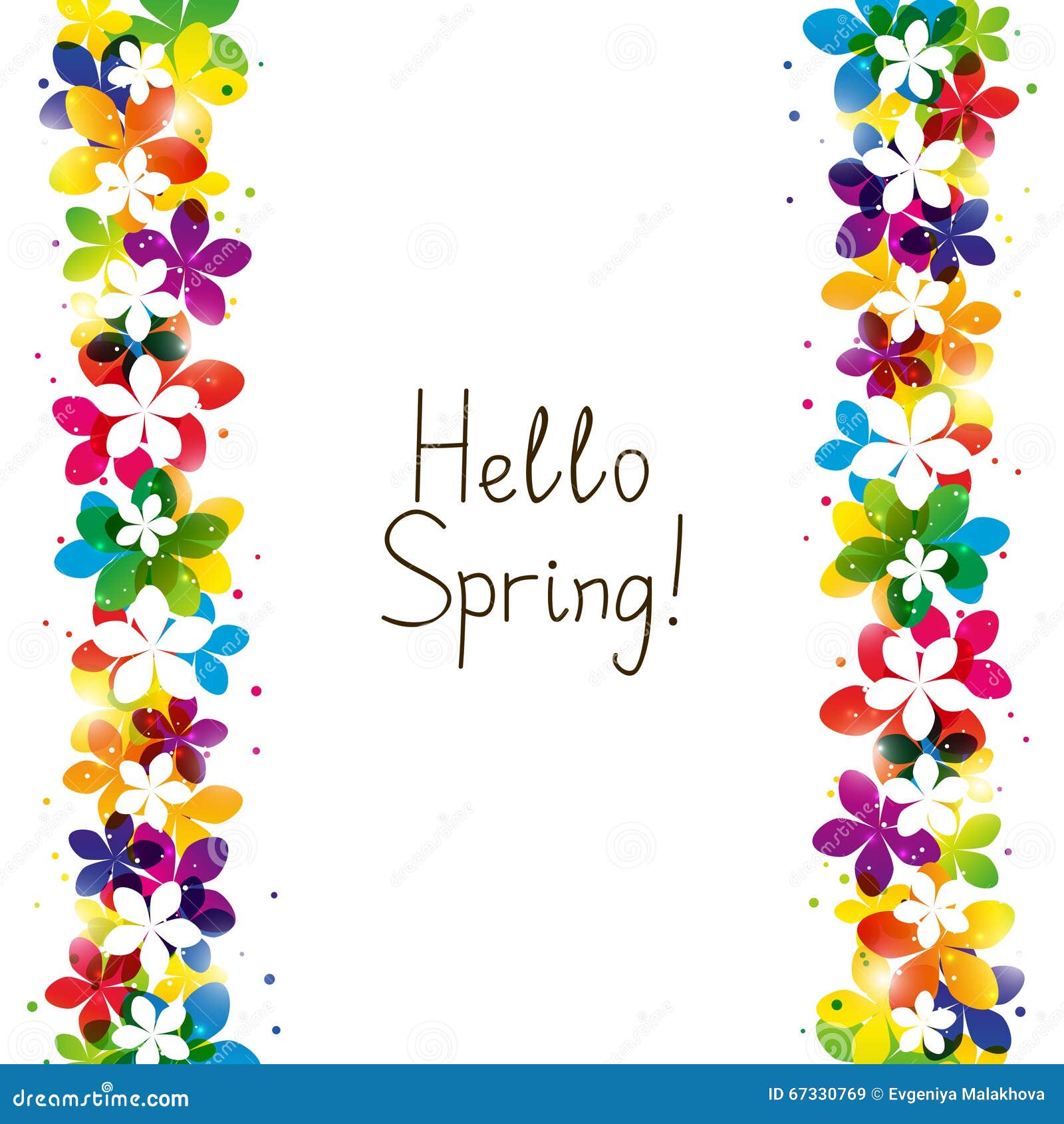 Spring floral border stock vector. Illustration of rainbow - 67330769