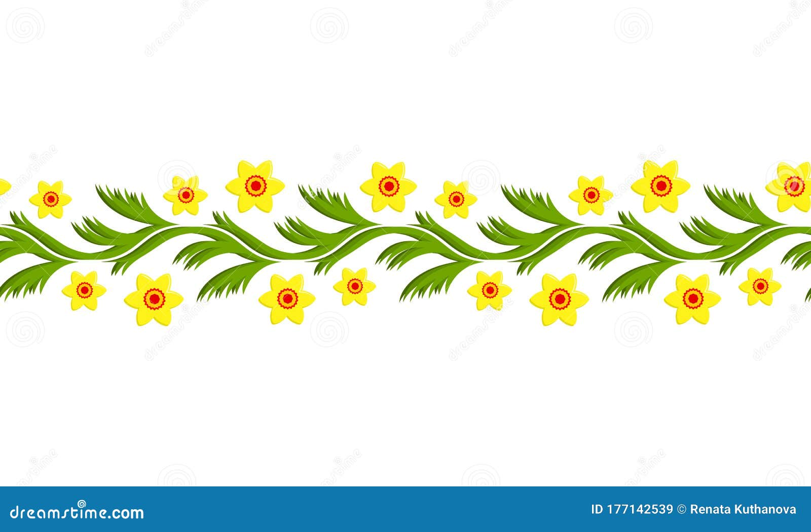 Spring floral border stock vector. Illustration of swatch - 177142539
