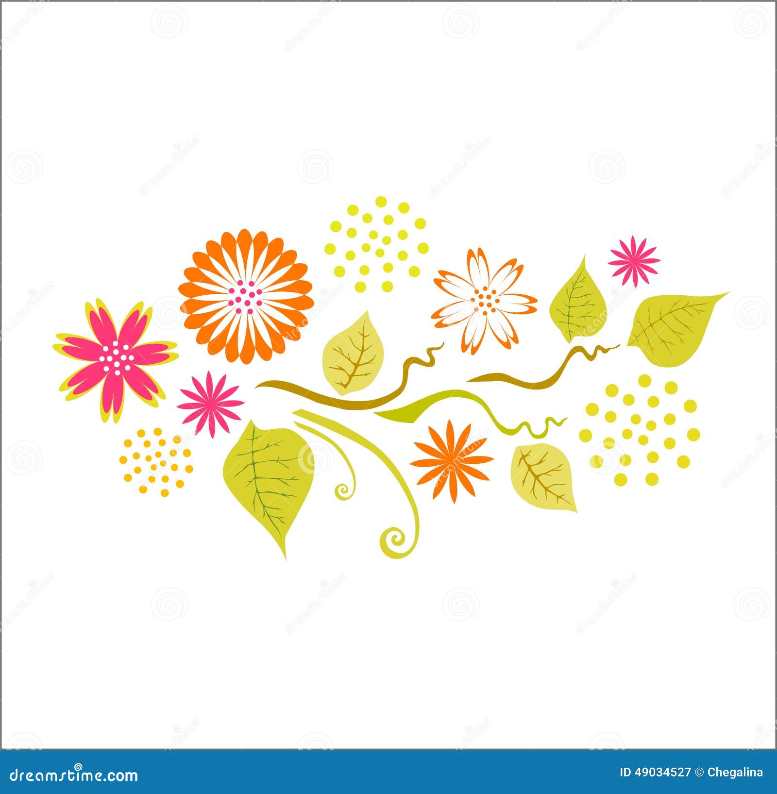 Spring Floral Design stock illustration. Illustration of rows - 49034527