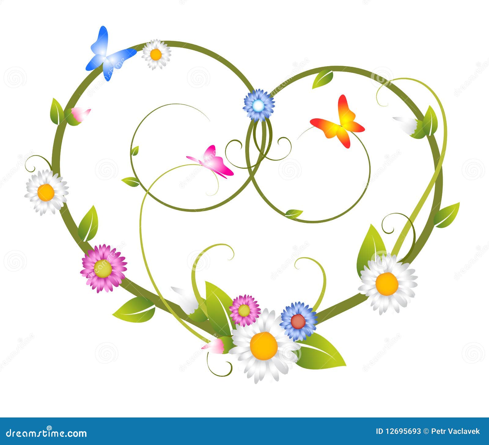 Spring floral heart stock illustration. Illustration of floral - 12695693