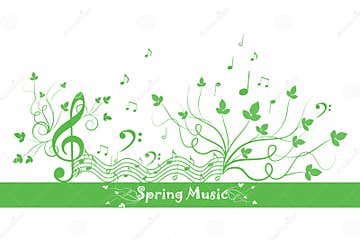 Spring Floral and Music stock illustration. Illustration of green ...