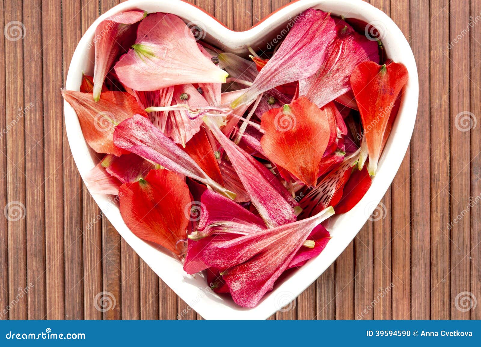 Spring Floral Petals Love Heart Shape Decor. Stock Photo - Image of ...