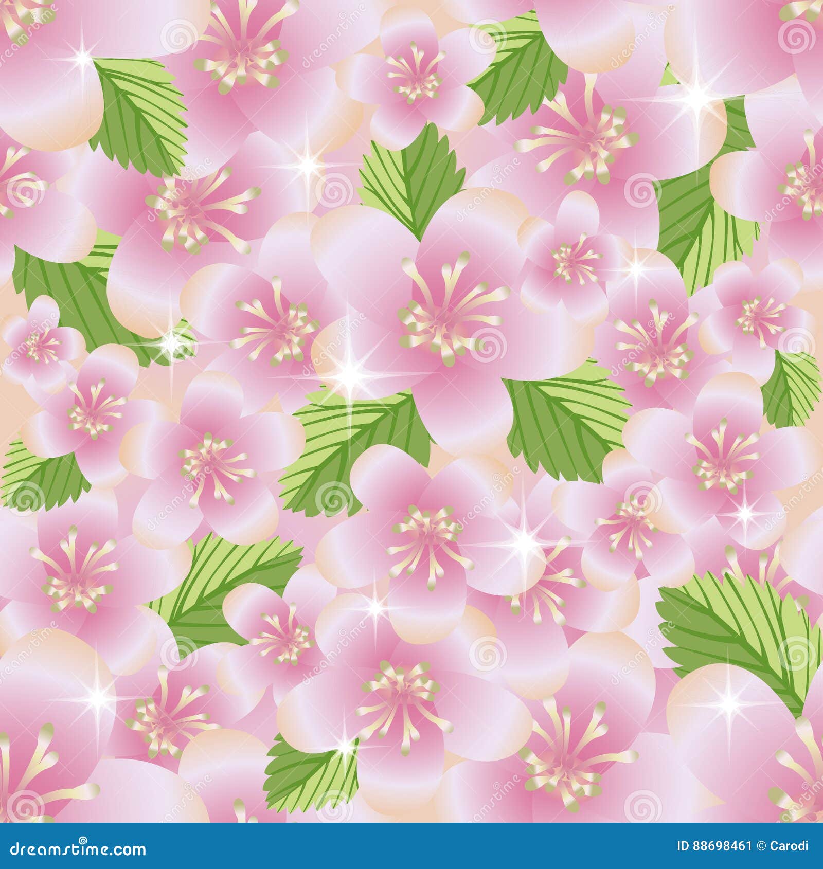 Spring Floral Sakura Seamless Pattern, Vector Stock Vector ...