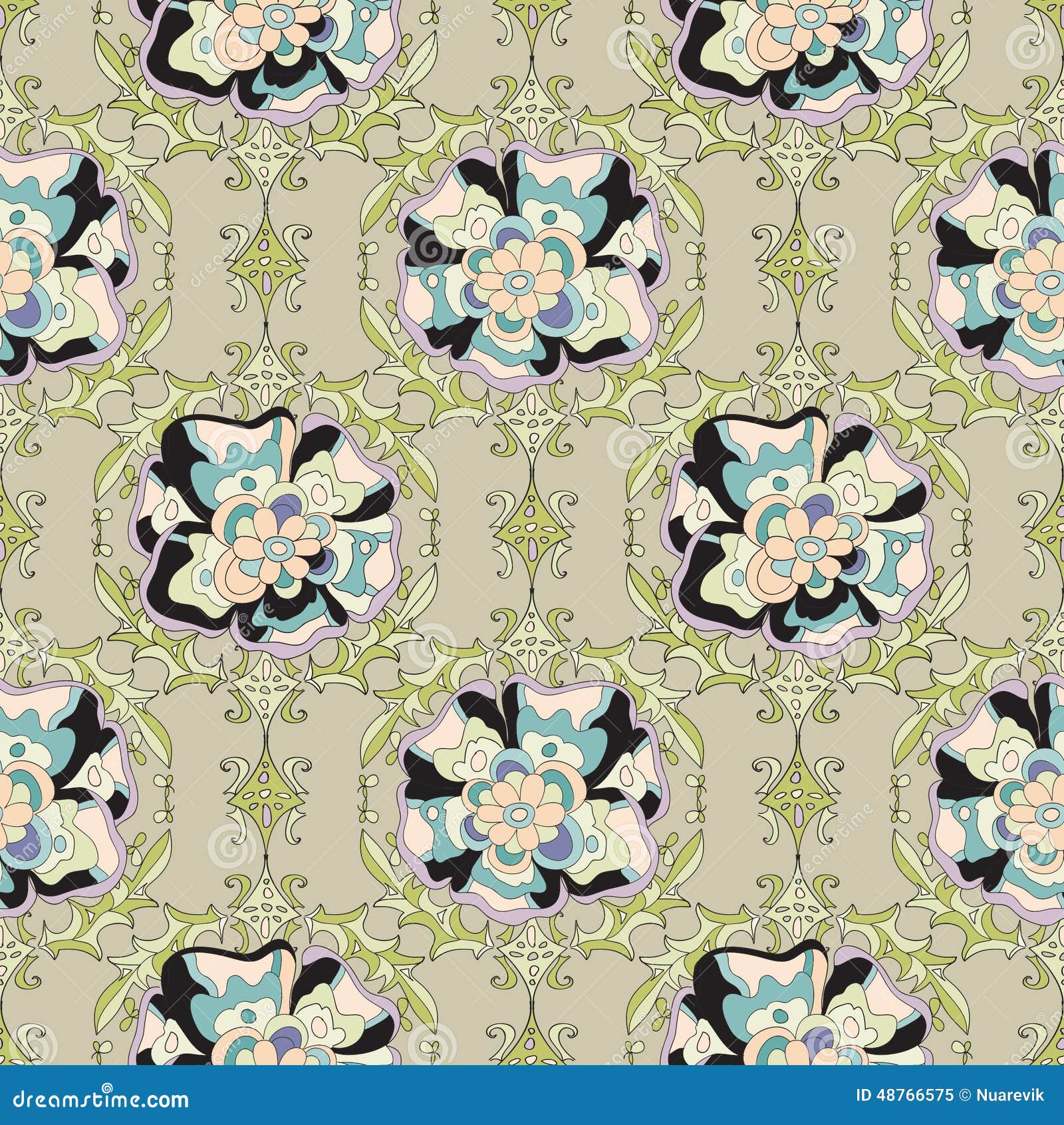 Spring Floral Seamless PAttern Stock Illustration - Illustration of ...