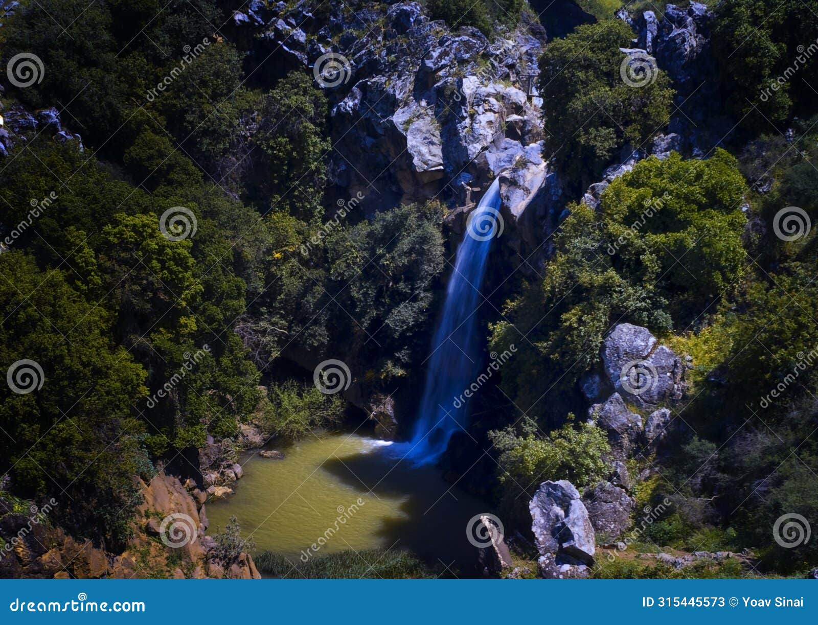 The Big Saar Upper Waterfall in the Golan Heights, Northeast Israel ...
