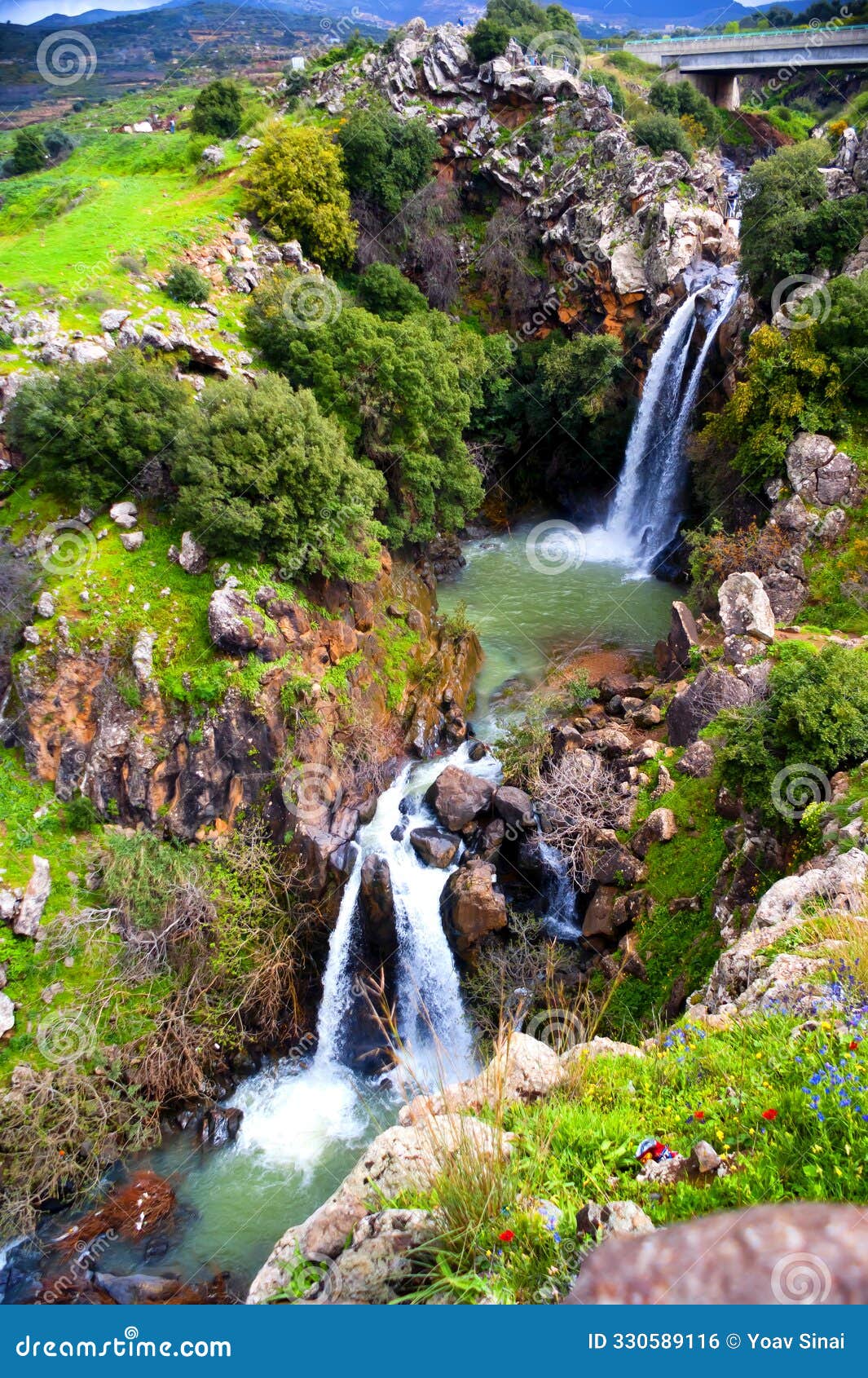 The Big Saar Waterfall in the Golan Heights, Northeast Israel Stock ...