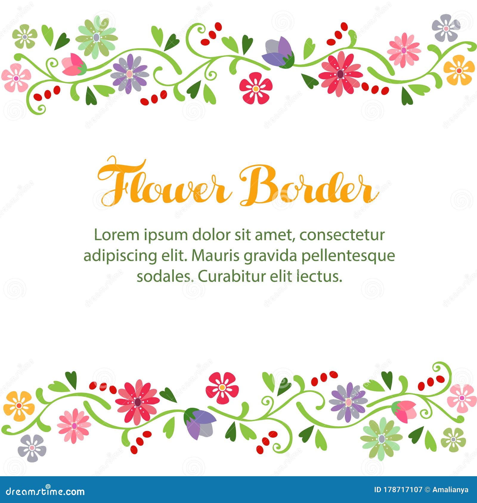 Spring Flower Border, Flower Border and Frame Stock Vector ...