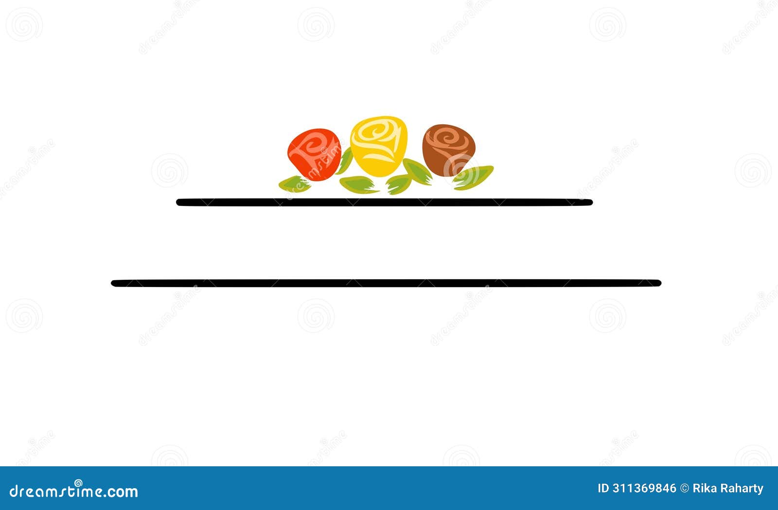 Spring Flower Border for Text or Title Frame Decoration, Graphic Vector ...