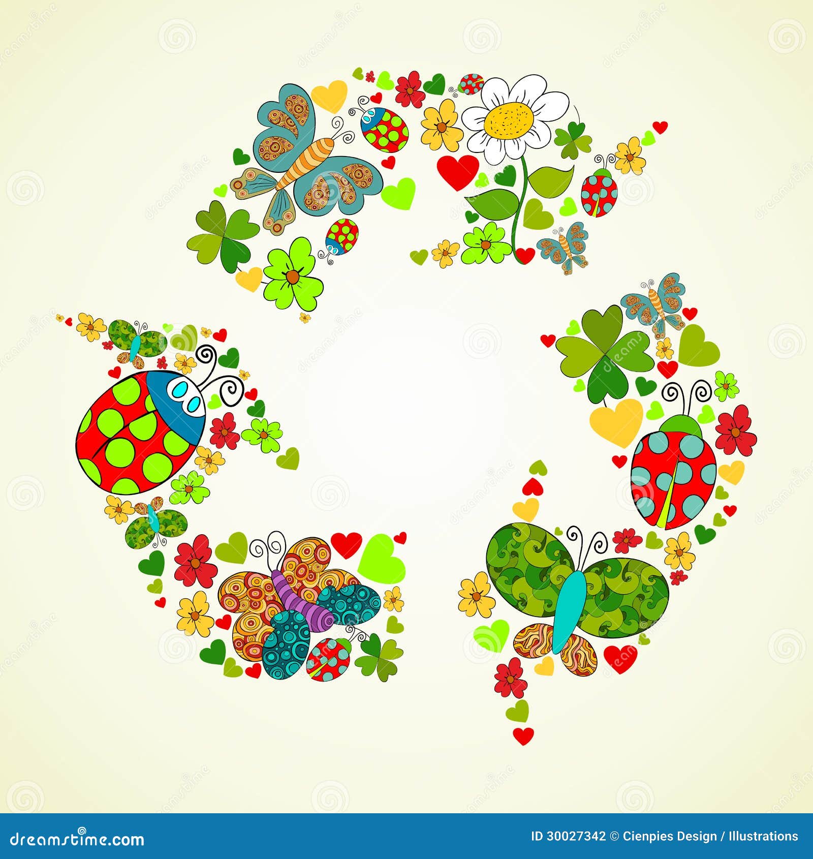 Springtime Green Recycle Icon Stock Vector - Illustration of ...