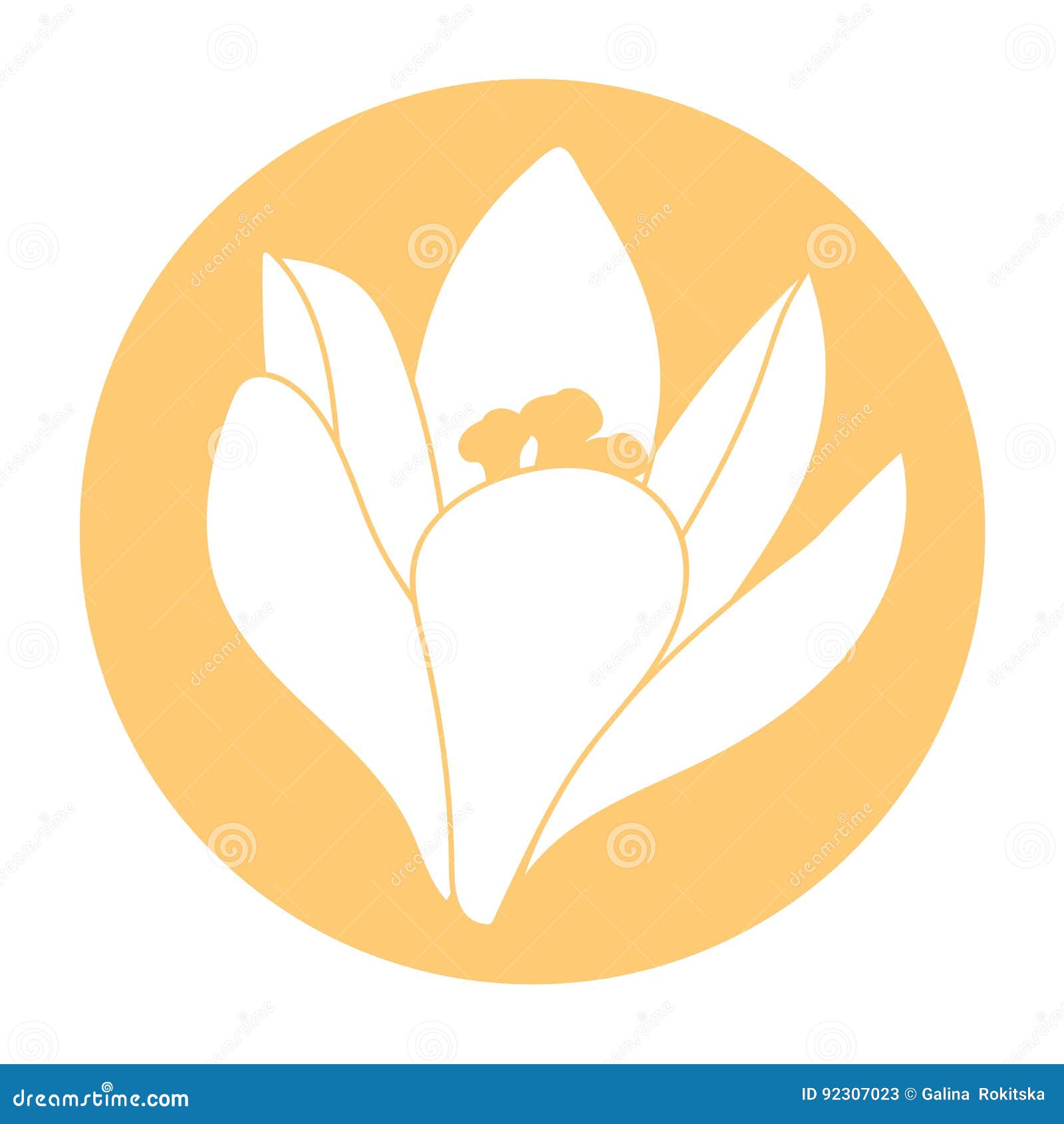 Spring Flower Icon. White Crocus Flower. Crocus, Saffron, Herbs. Orange ...