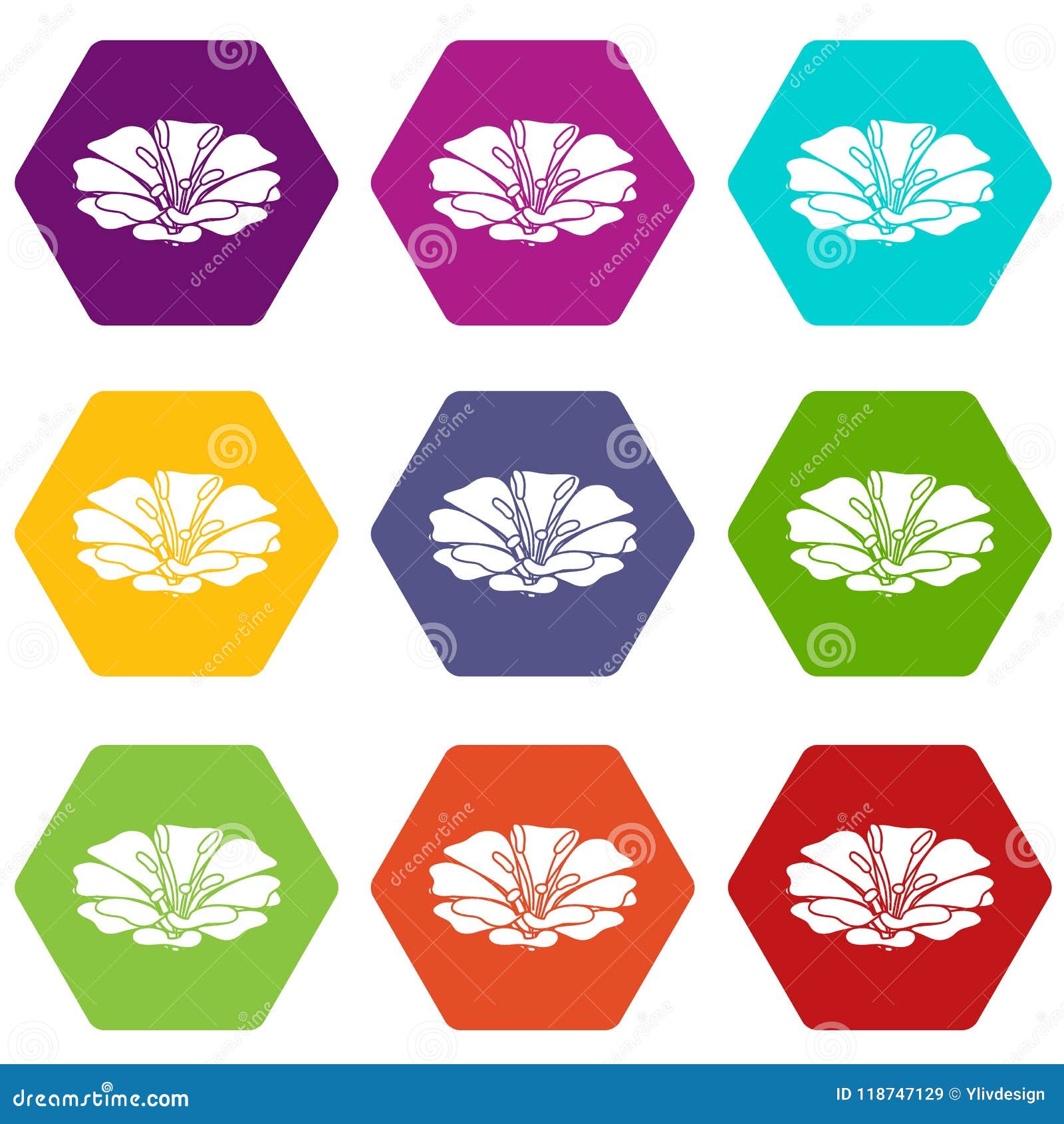 Spring Flower Icons Set 9 Vector Stock Vector - Illustration of circle ...