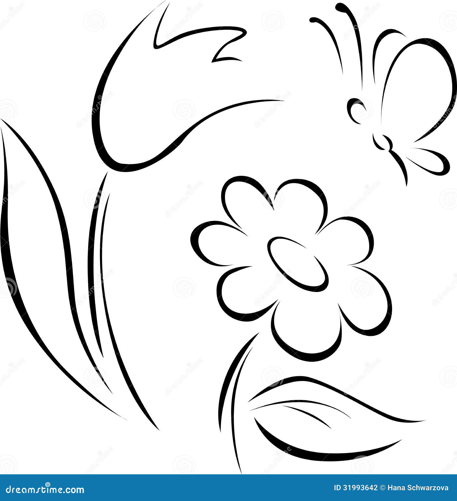 Spring Flower Outline