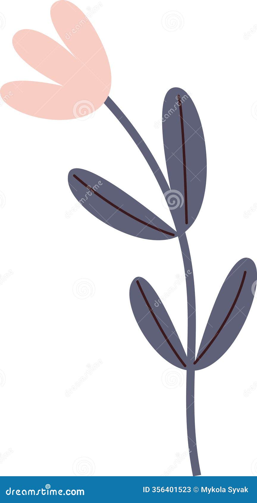 Spring Flower on Stem stock illustration. Illustration of blossom ...