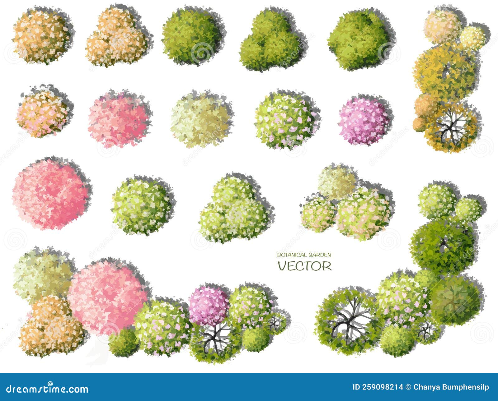 Watercolor Spring Tree Top View for Landscape Stock Vector ... Watercolor Spring Tree Top View for Landscape Stock Vector ...
