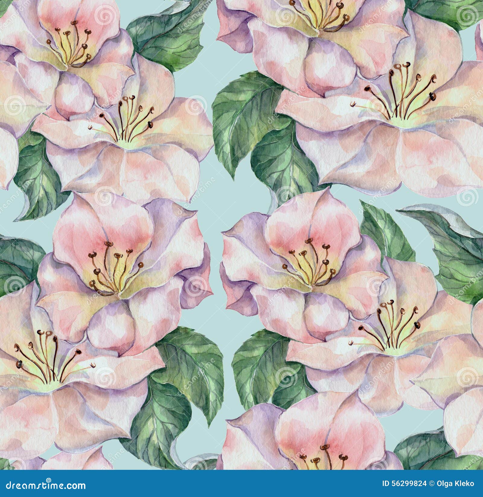 Spring Flower, Watercolor , Pattern Seamless Stock Illustration ...