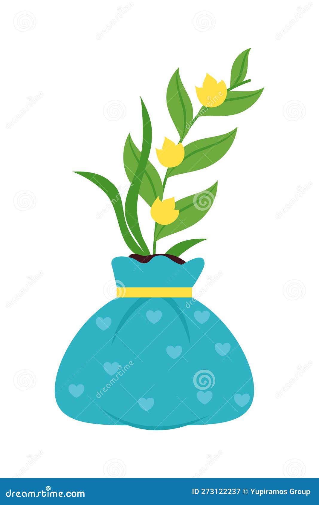 Spring flowers in bag stock vector. Illustration of design - 273122237