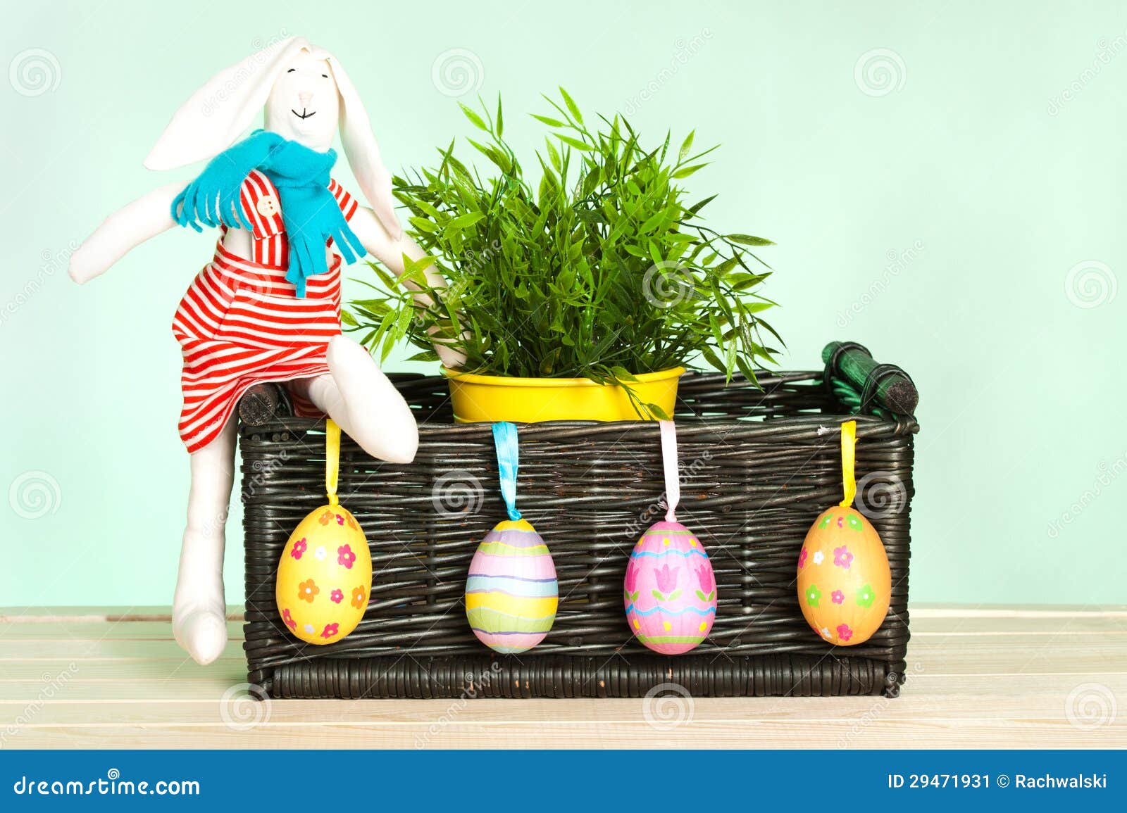 Spring Flowers in the Basket Stock Image - Image of easter, decorative ...