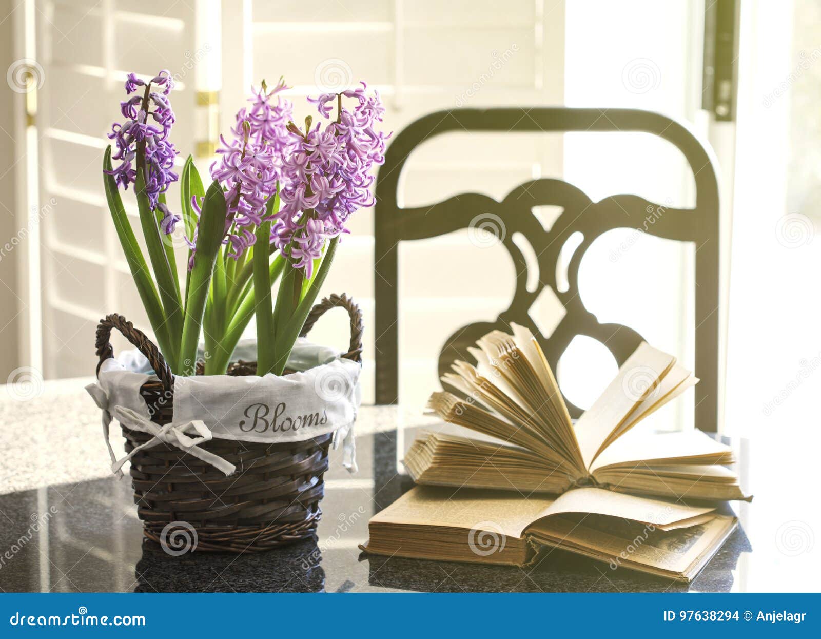 Spring Flowers and Books on the Table Stock Photo - Image of flower ...
