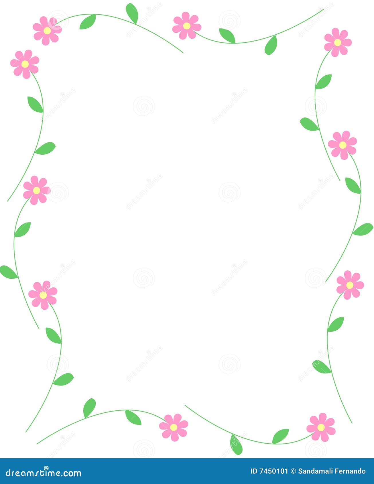 Spring Flowers Border Stock Image - Image: 7450101