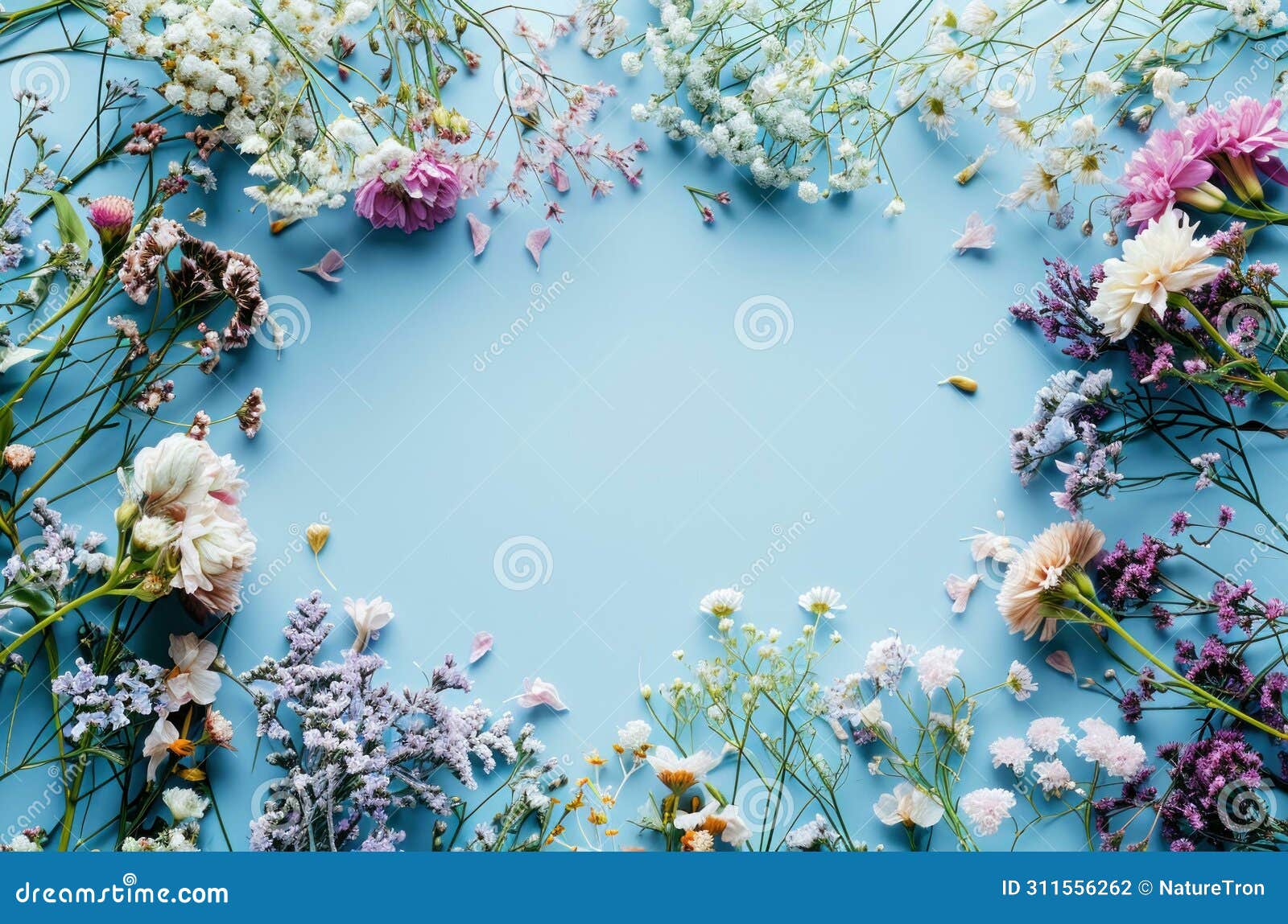 Spring Flowers Border Flowers Frame Spring Flowers Frame Stock ...