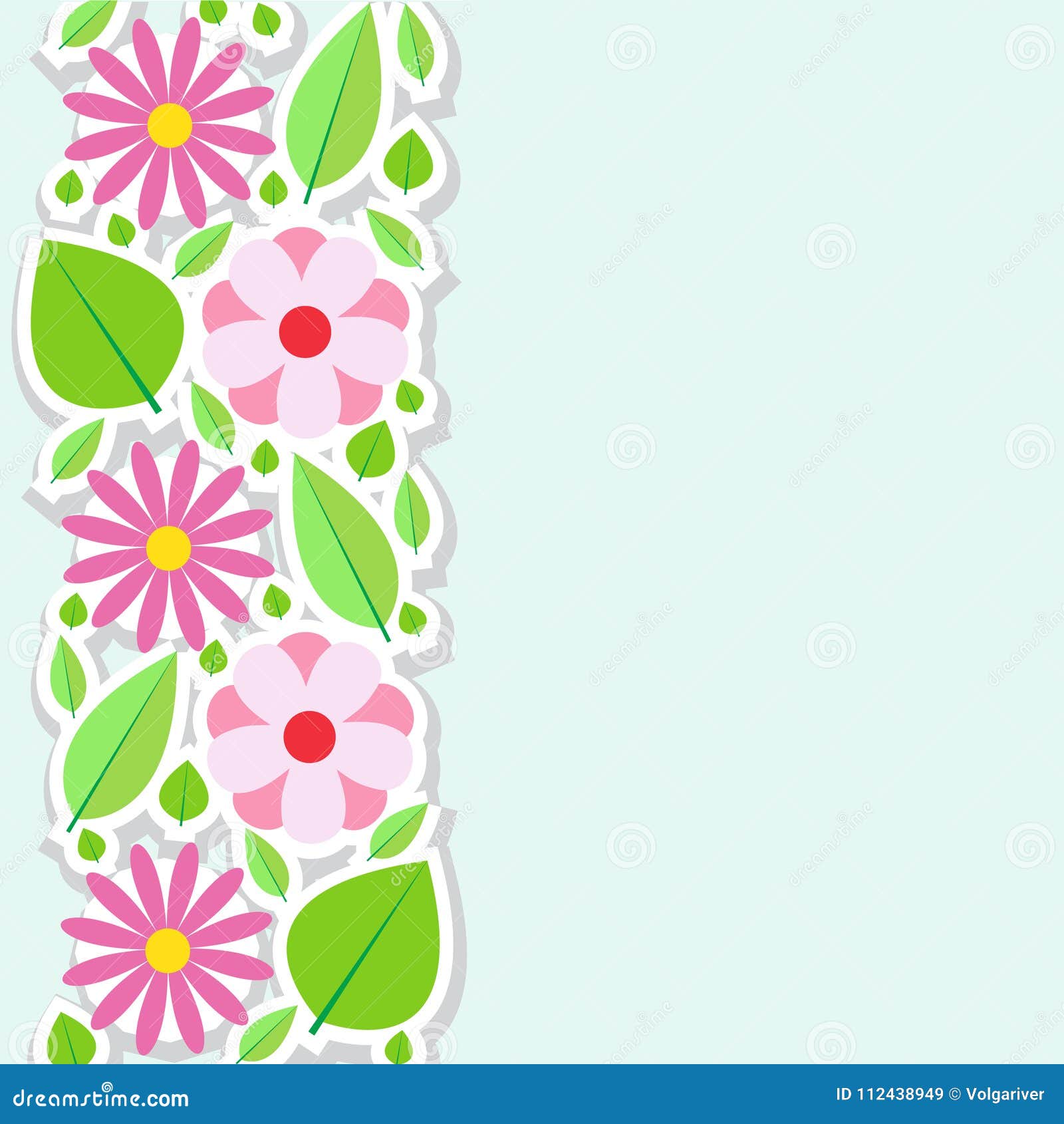 Spring Flowers Border. Vector Illustration. Stock Vector - Illustration ...